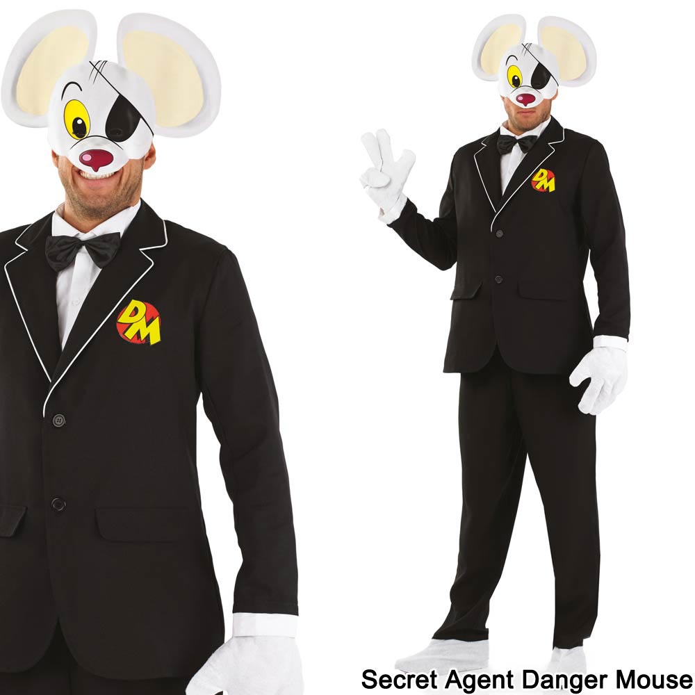 Dangermouse Fancy Dress Costume 80s Superhero Secret Agent Tv Cartoon Outfit Ebay