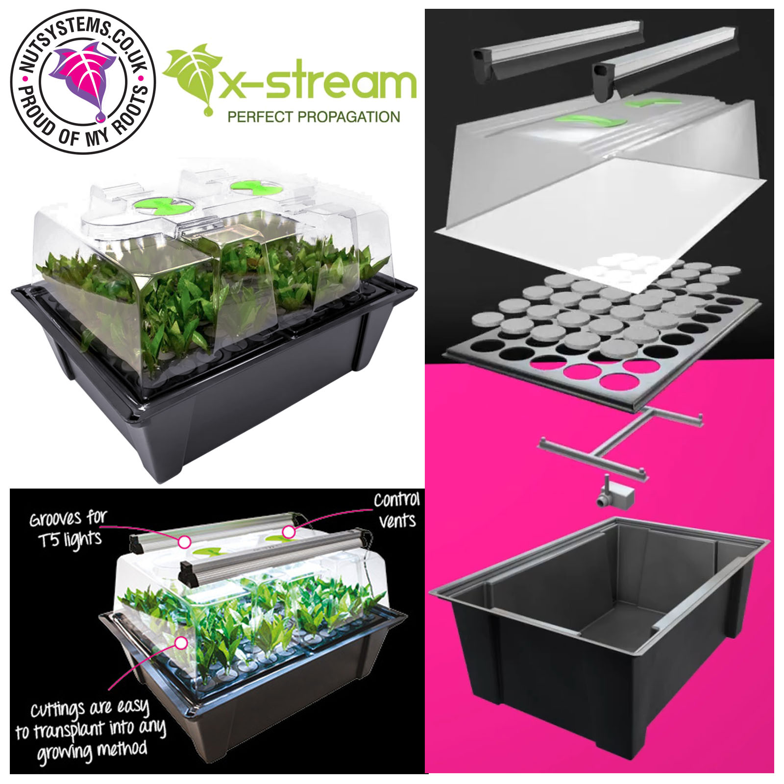 X-Stream Aeroponic Propagator V2 Unheated Propagation Misting Plants ...