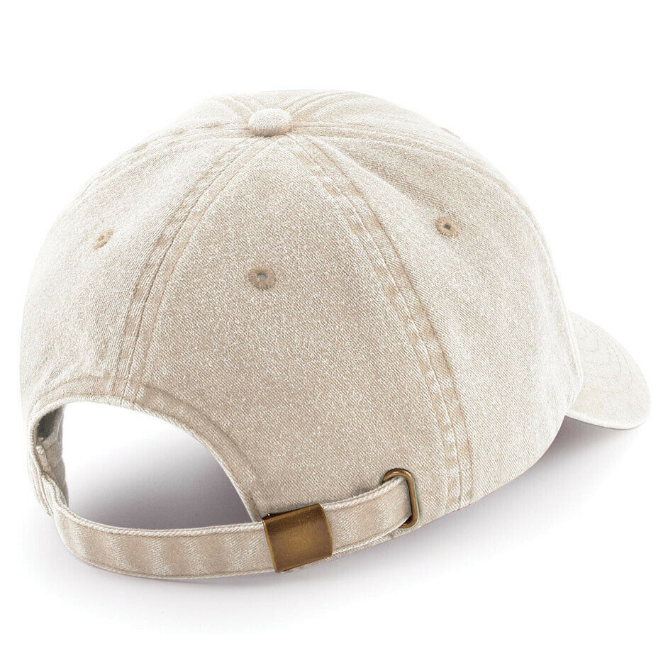 Beechfield Baseball Cap Vintage Low Profile Hat Pre Curved Washed Urban ...