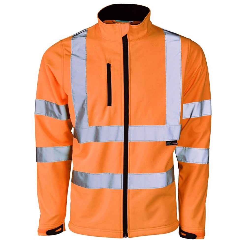 Supertouch Hi Vis Softshell Jacket Mens Smart Work Construction, Rail ...
