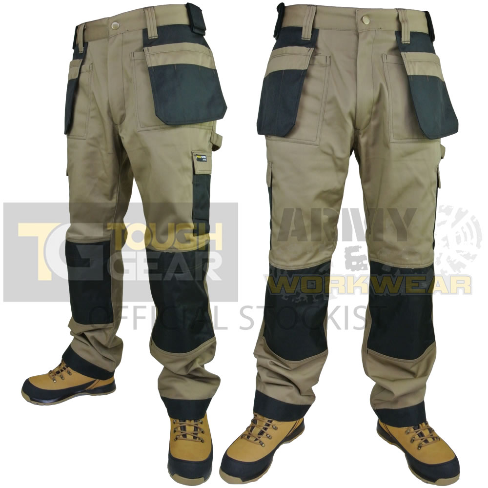 Mens Work Trouser Tuff Multi & Knee Pad Pockets Trade Pro Pants Triple ...