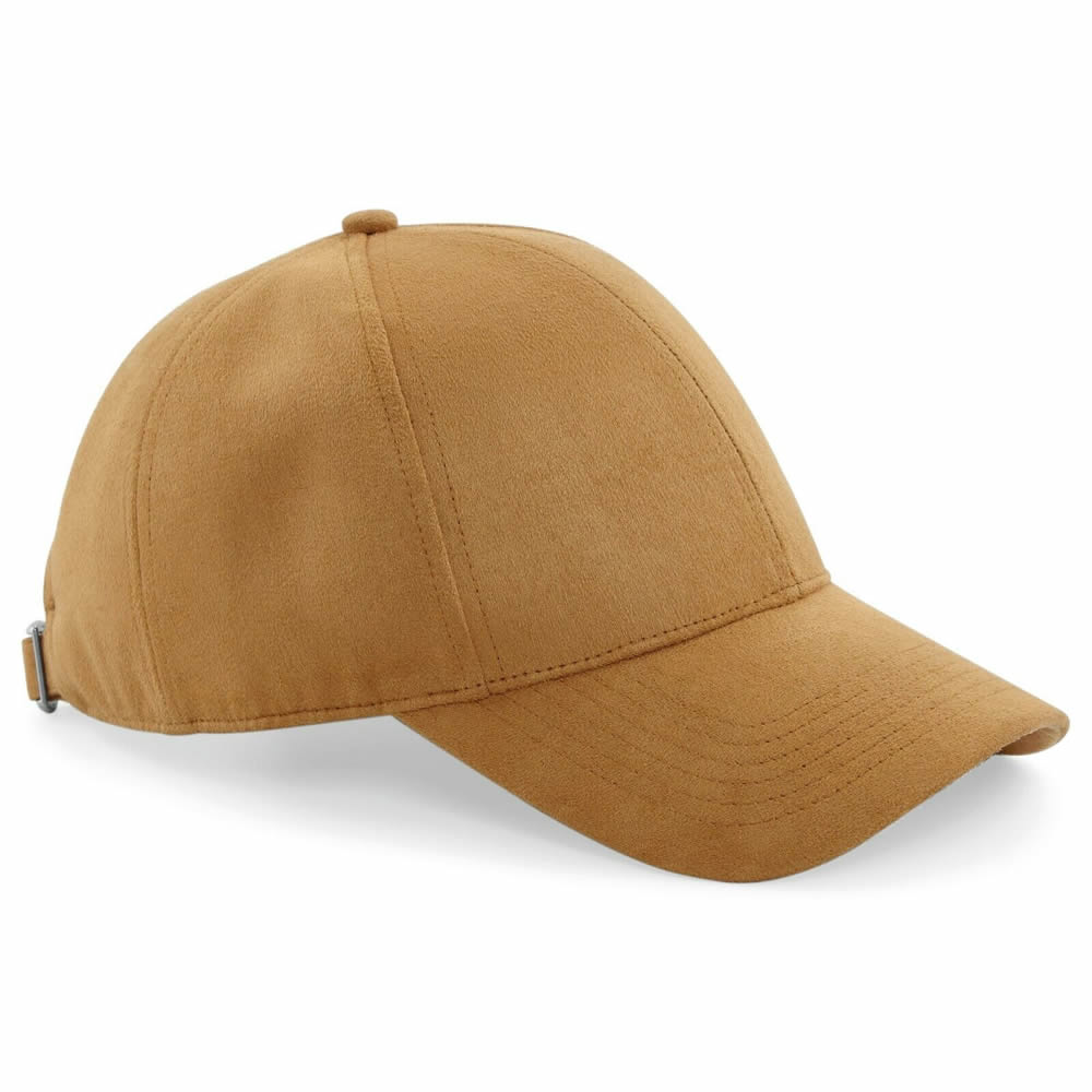 Beechfield Faux Soft Suede 6 Panel Cap Pre Curved Peak Baseball Sun Hat ...
