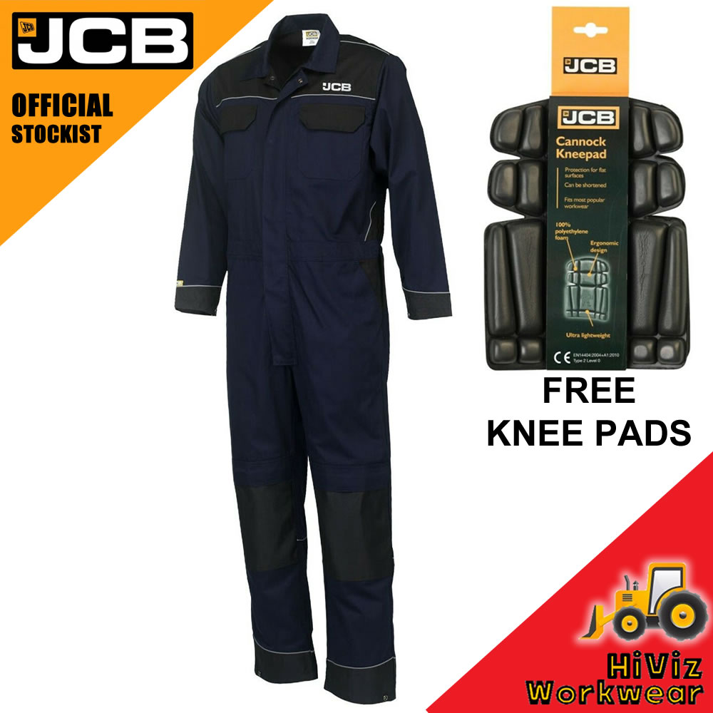 JCB Coveralls Mens Heavy Duty Overalls Boilersuit Farmers Engineer FREE ...