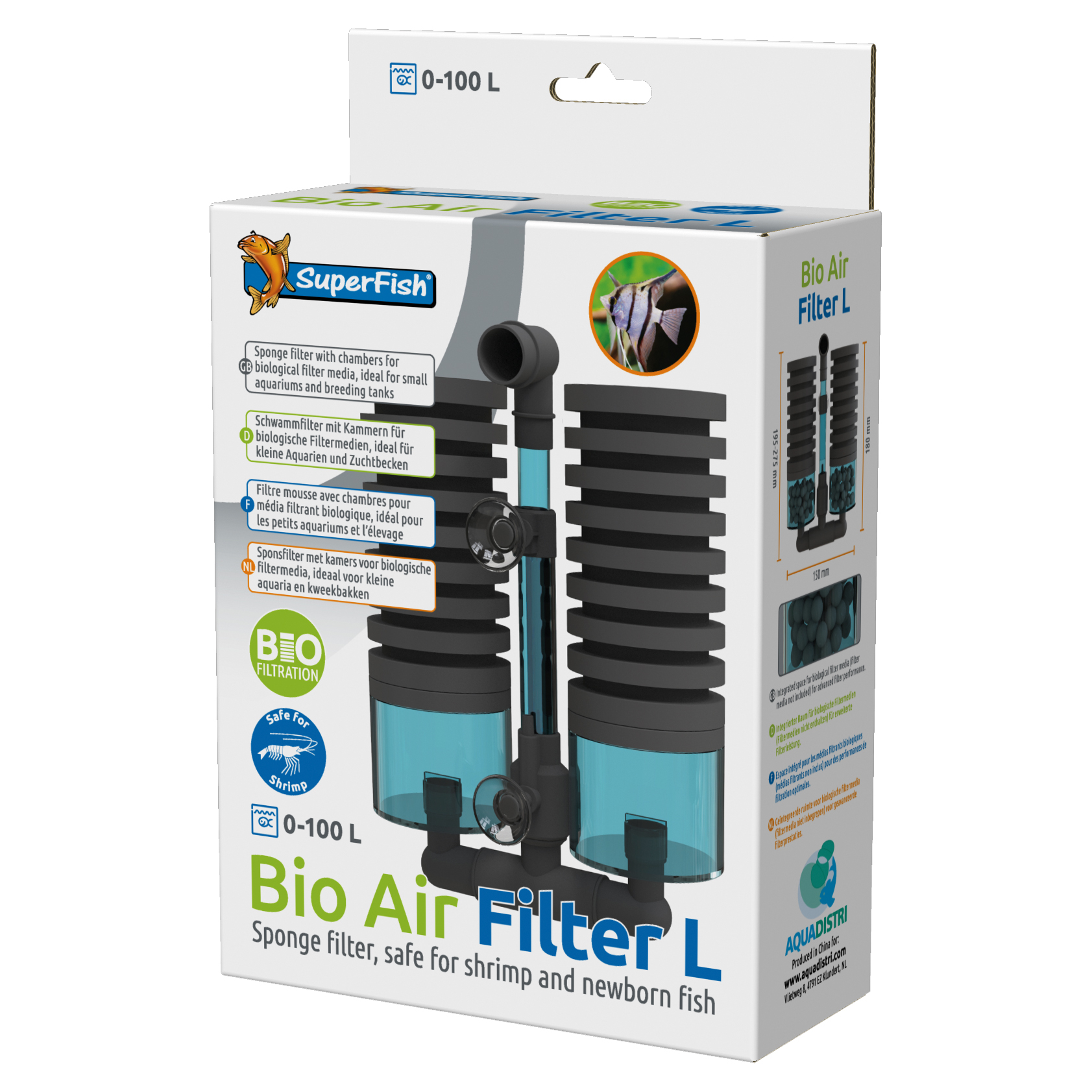 Superfish Bio Air Filter Sponge Safe for Baby Fish & Shrimp Aquarium ...