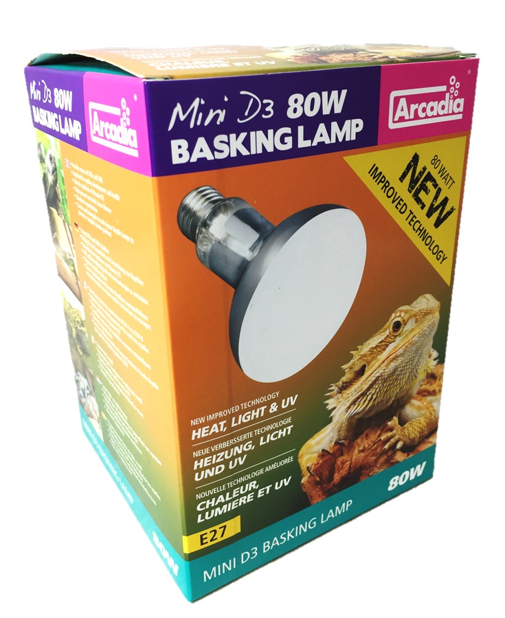 ARCADIA MINI D3 80W E27 BASKING LAMP REPTILE BULB HEAT LIGHT & UV UVA UVB IR 844046013309 | eBay