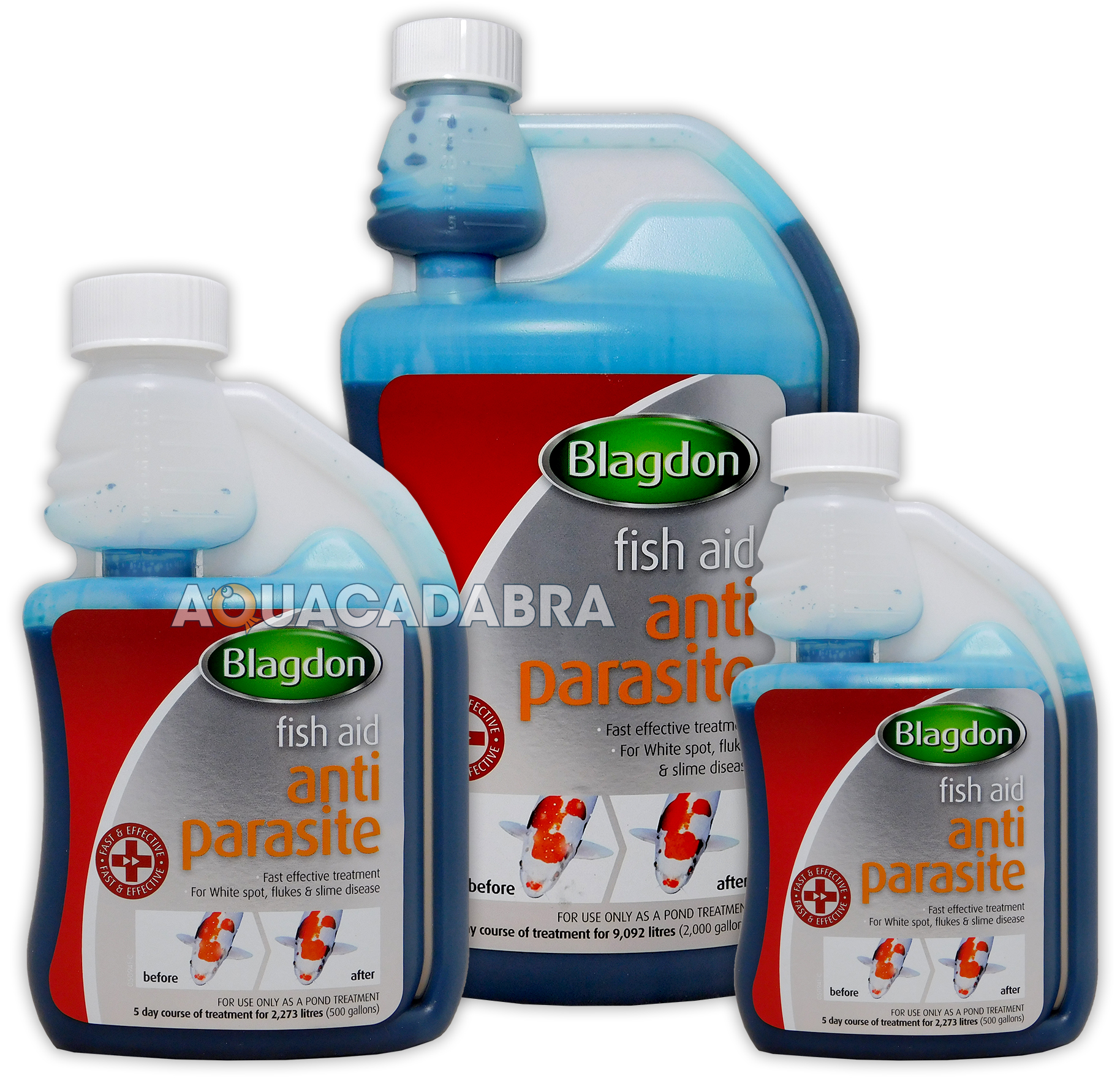 Blagdon Anti Parasite White Spot, Fluke, Slime Disease Fish Pond Water ...