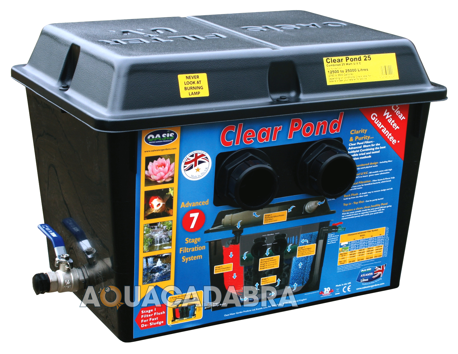 LOTUS OASIS CLEARPOND ADVANCED 7 STAGE FILTER 18,25,50,80 UV BOX CLEAR ...