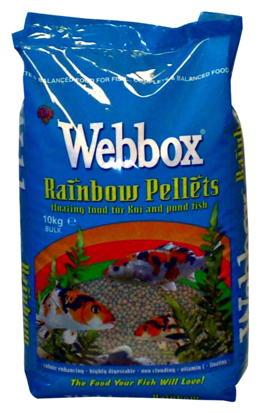 Webbox Rainbow Mixed Pond Pellets 10kg Fish Food Balanced Complete Koi ...