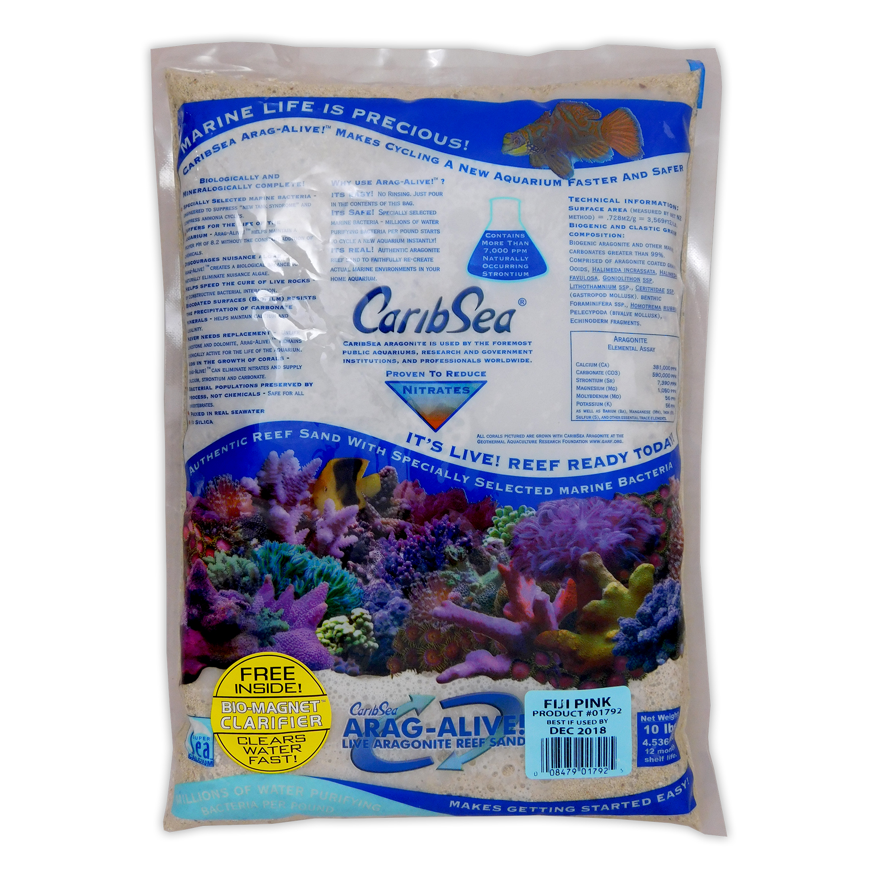 CARIBSEA ARAGALIVE FIJI PINK LIVE SAND 10lb 20lb FISH TANK MARINE ...
