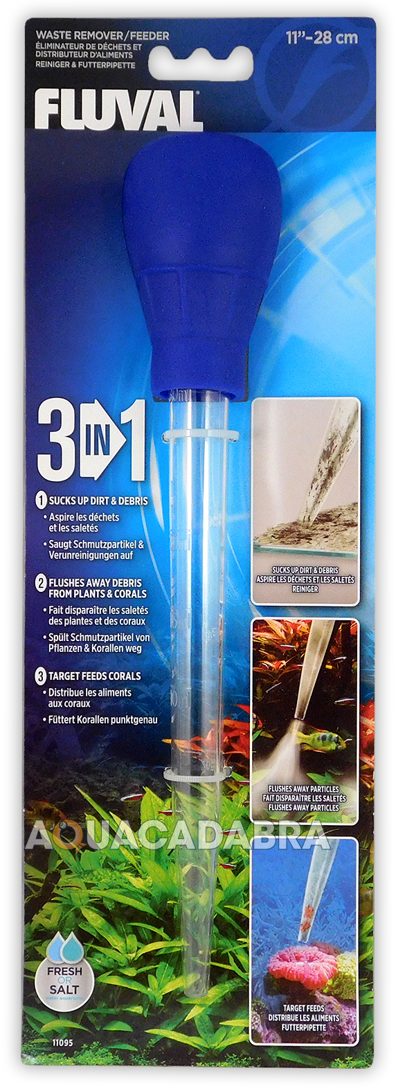 Fluval 3 in 1 Waste Remover Coral Feeder Aquarium Fish Tank Cleaner | eBay