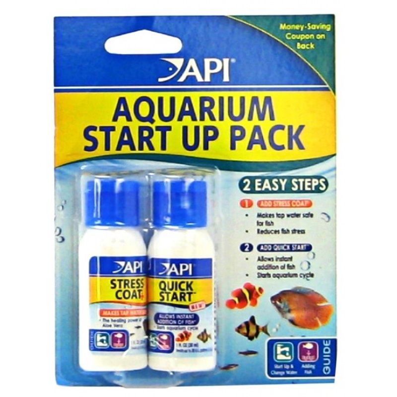 API AQUARIUM START UP PACK STRESS COAT QUICK TROPICAL FISH TANK TAP ...