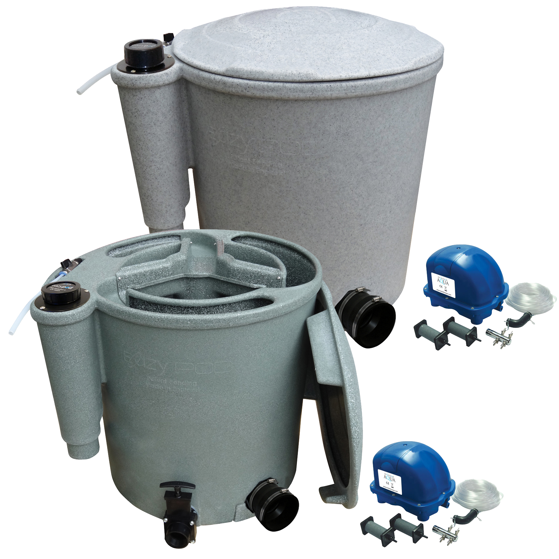 EVOLUTION AQUA EAZYPOD AIR FILTER SYSTEM AIR PUMP EASY POD K1 POND FISH ...