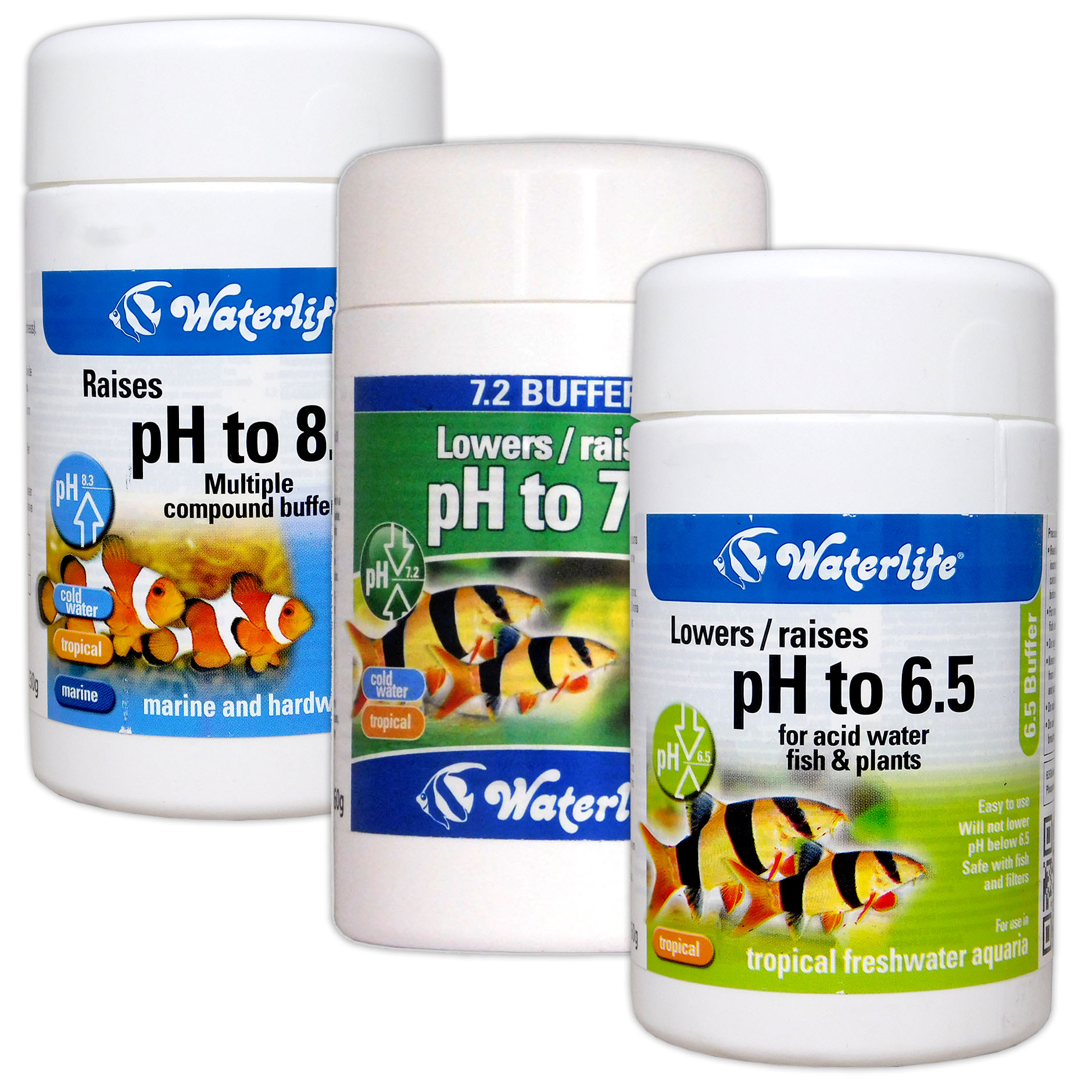 WATERLIFE BUFFER 6.5, 7.2, 8.3 RAISES OR LOWERS PH TROPICAL SALTWATER ...