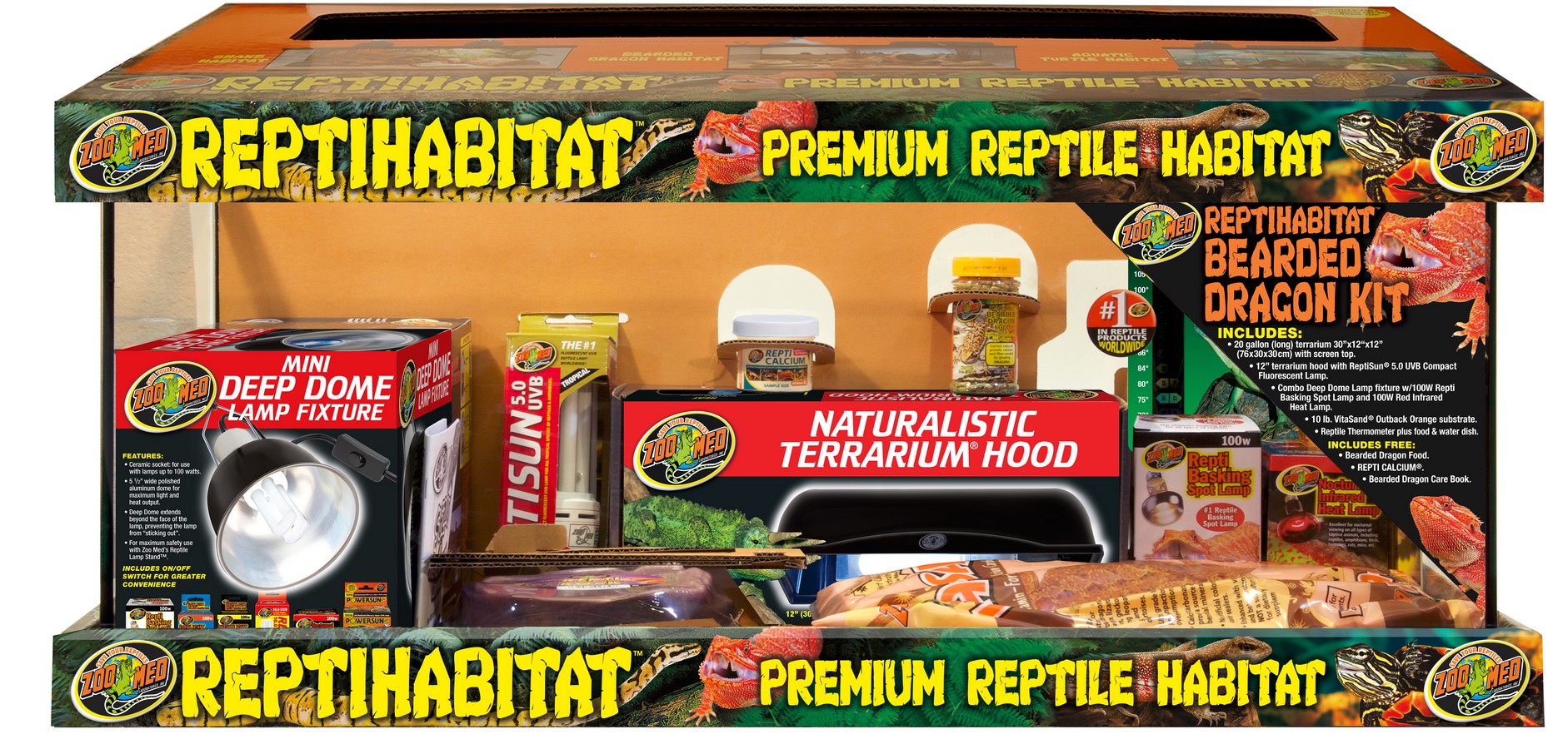 ZooMed ReptiHabitat Bearded Dragon Kit Premium Reptile Habitat Complete ...