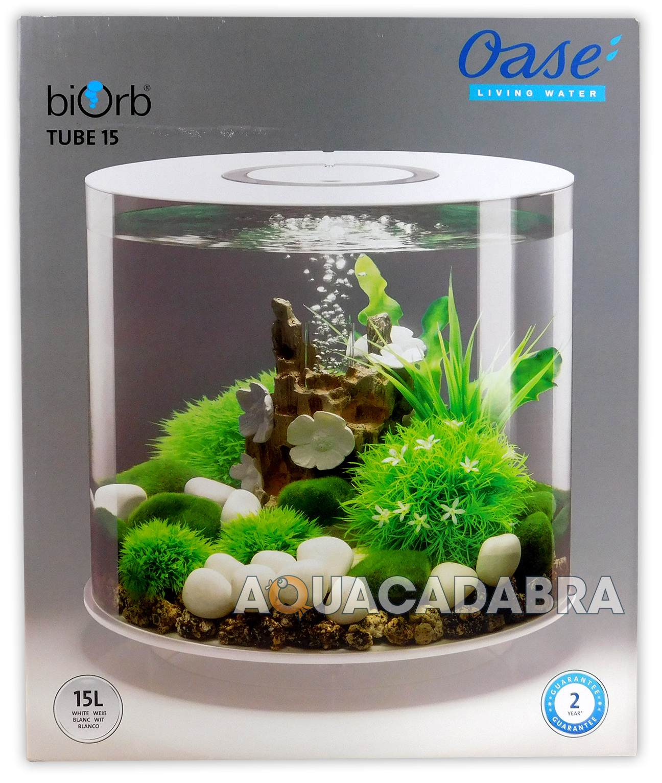 biOrb TUBE 15L WHITE LED AQUARIUM LIGHTING FILTER ALL-IN-ONE FISH TANK ...