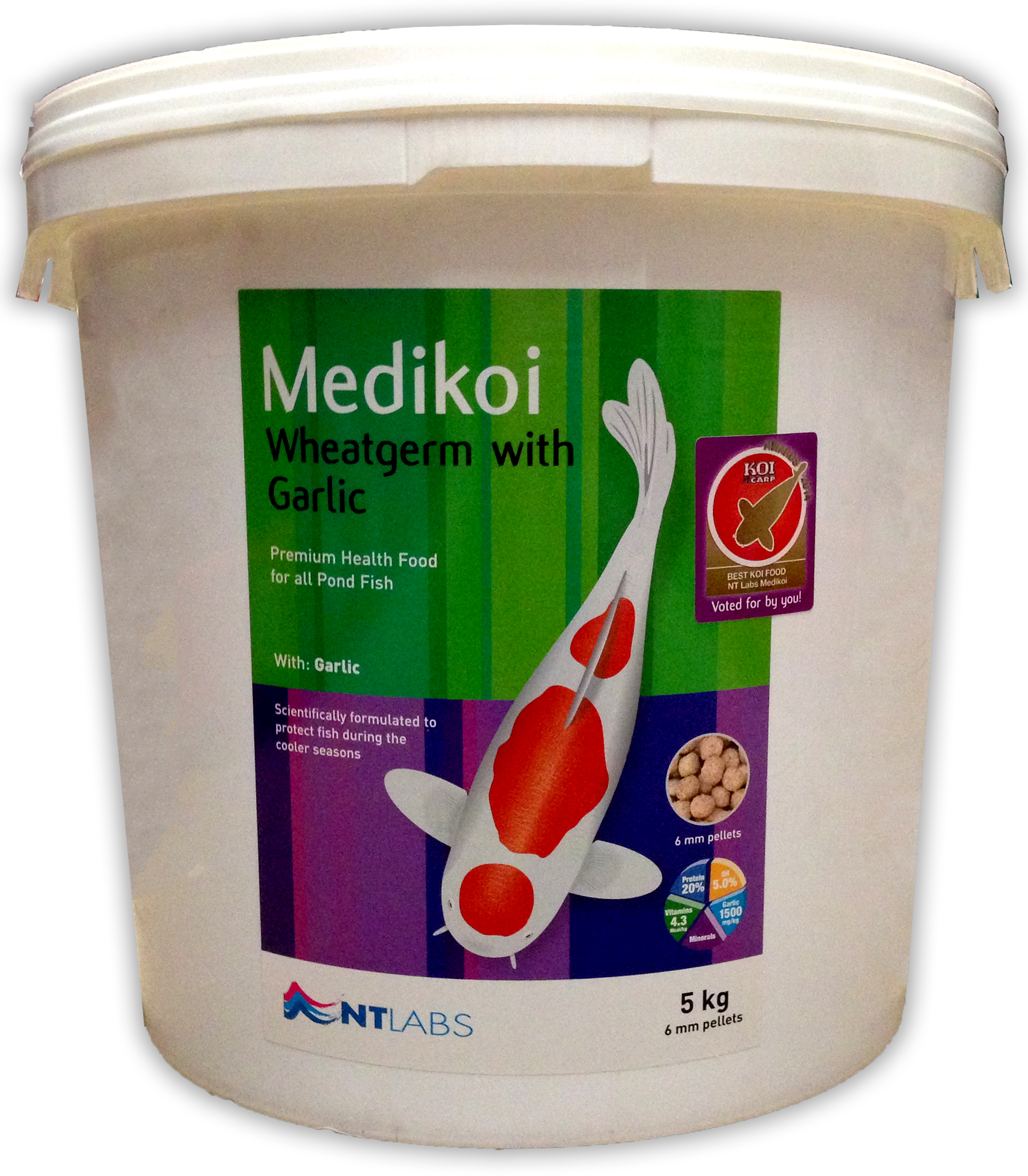 NT LABS MEDIKOI WHEATGERM GARLIC 3mm 6mm PELLET FISH FOOD POND KOI