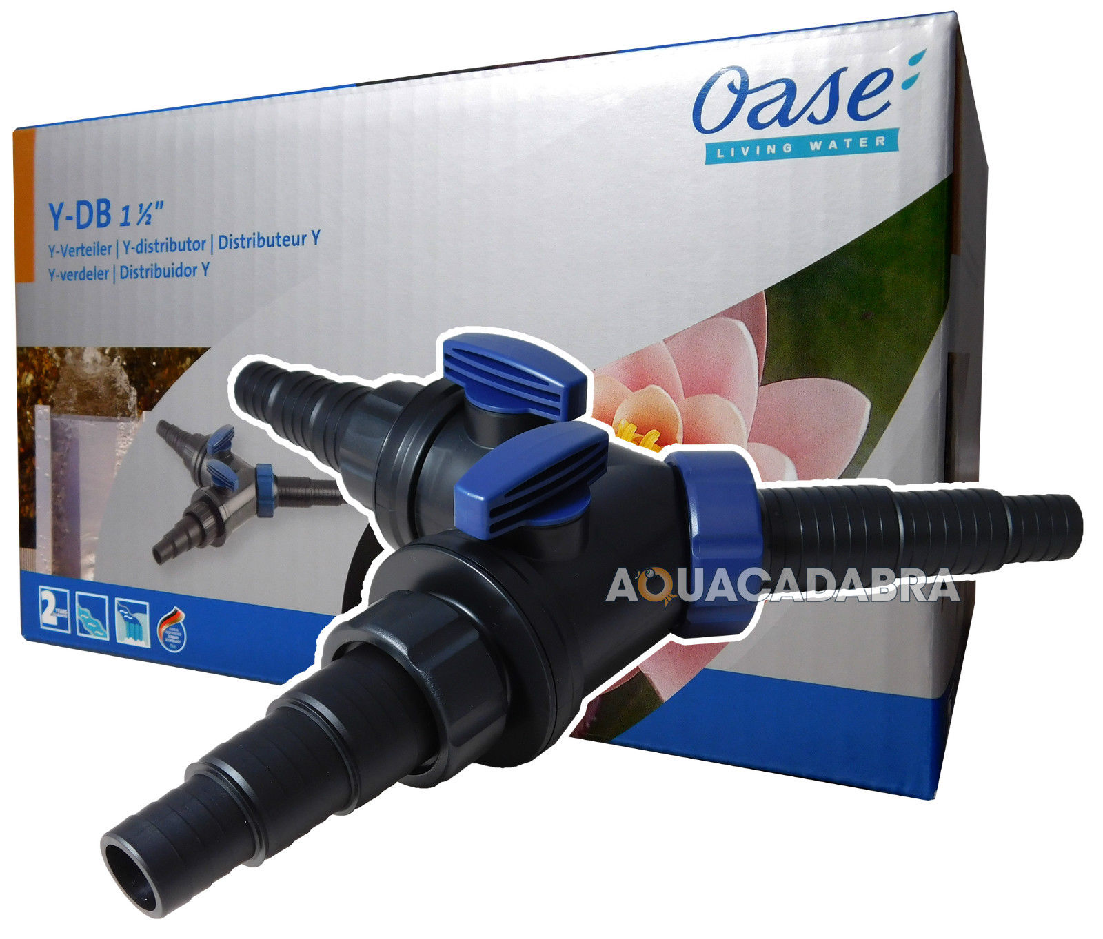 OASE Y-DISTRIBUTOR VALVE T TAP ADJUSTIBLE POND WATER FEATURE FLOW FISH ...