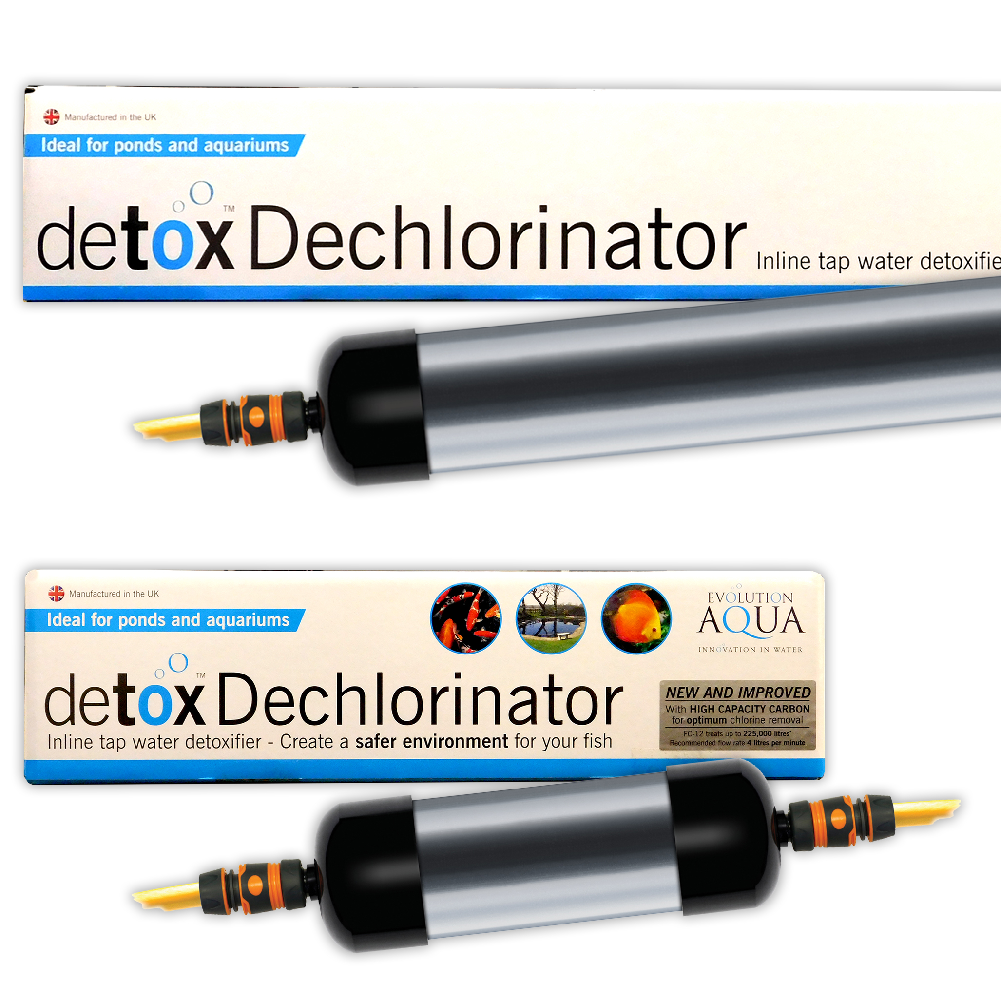 EVOLUTION AQUA DETOX DECHLORINATOR CARBON GARDEN POND KOI FISH IN LINE ...