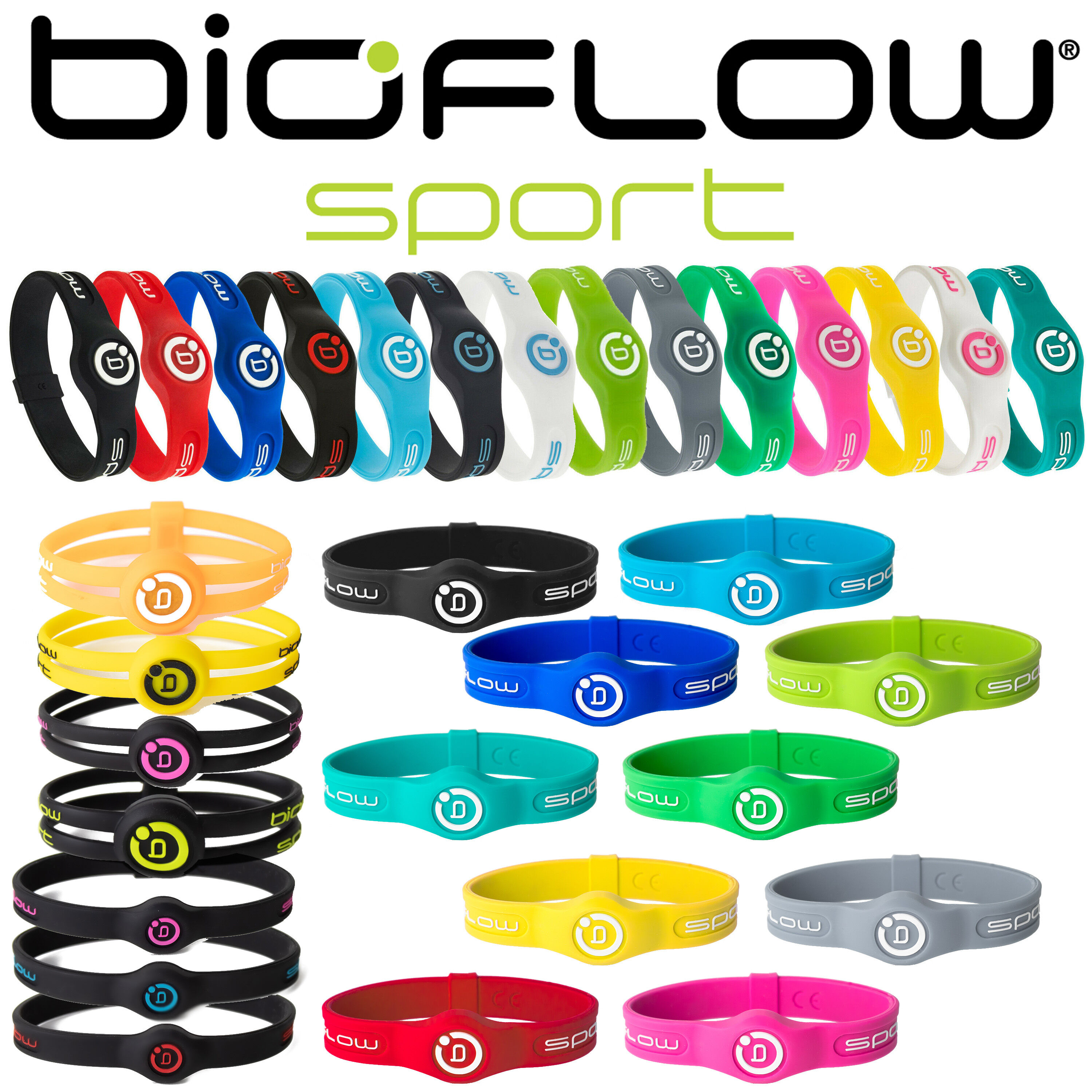 Bioflow Bracelet Sport Twin & Slim- Magnetic Silicone Wristband Therapy ...