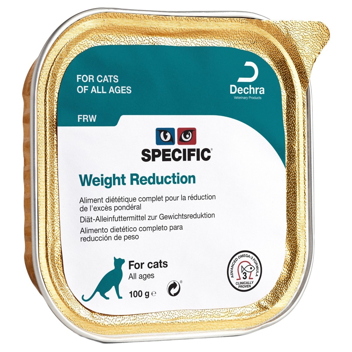 Dechra Specific FRW Cat Food Weight Reduction Wet Foil Trays Low Fat ...