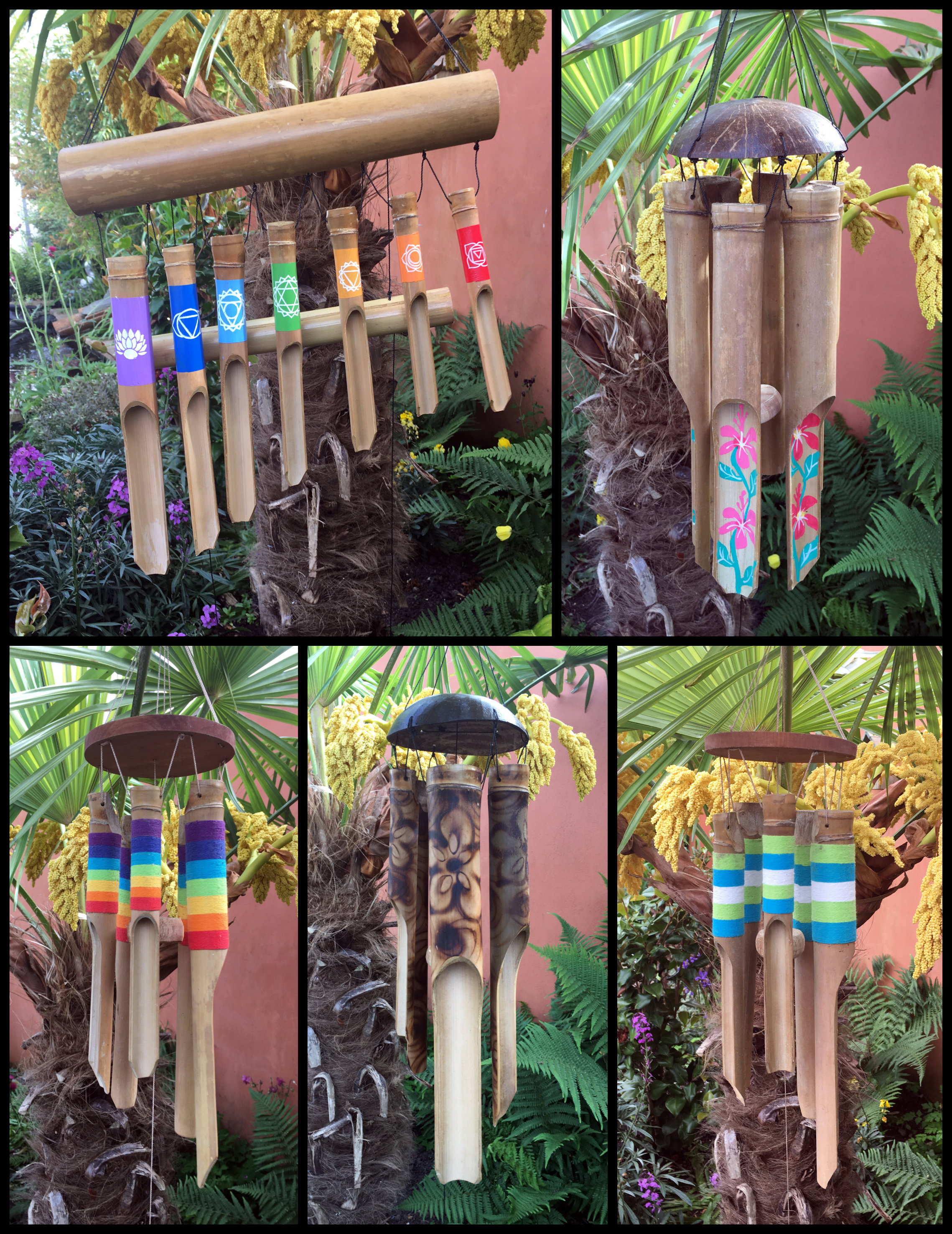 Large, Ethically Sourced Quality Bamboo & Coconut Wind Chimes - Various ...