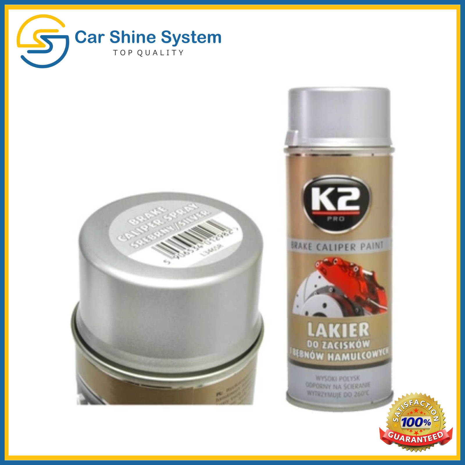 K2 Brake Caliper SILVER HIGH GLOSS Heat 260°C Temperature Resistant ...