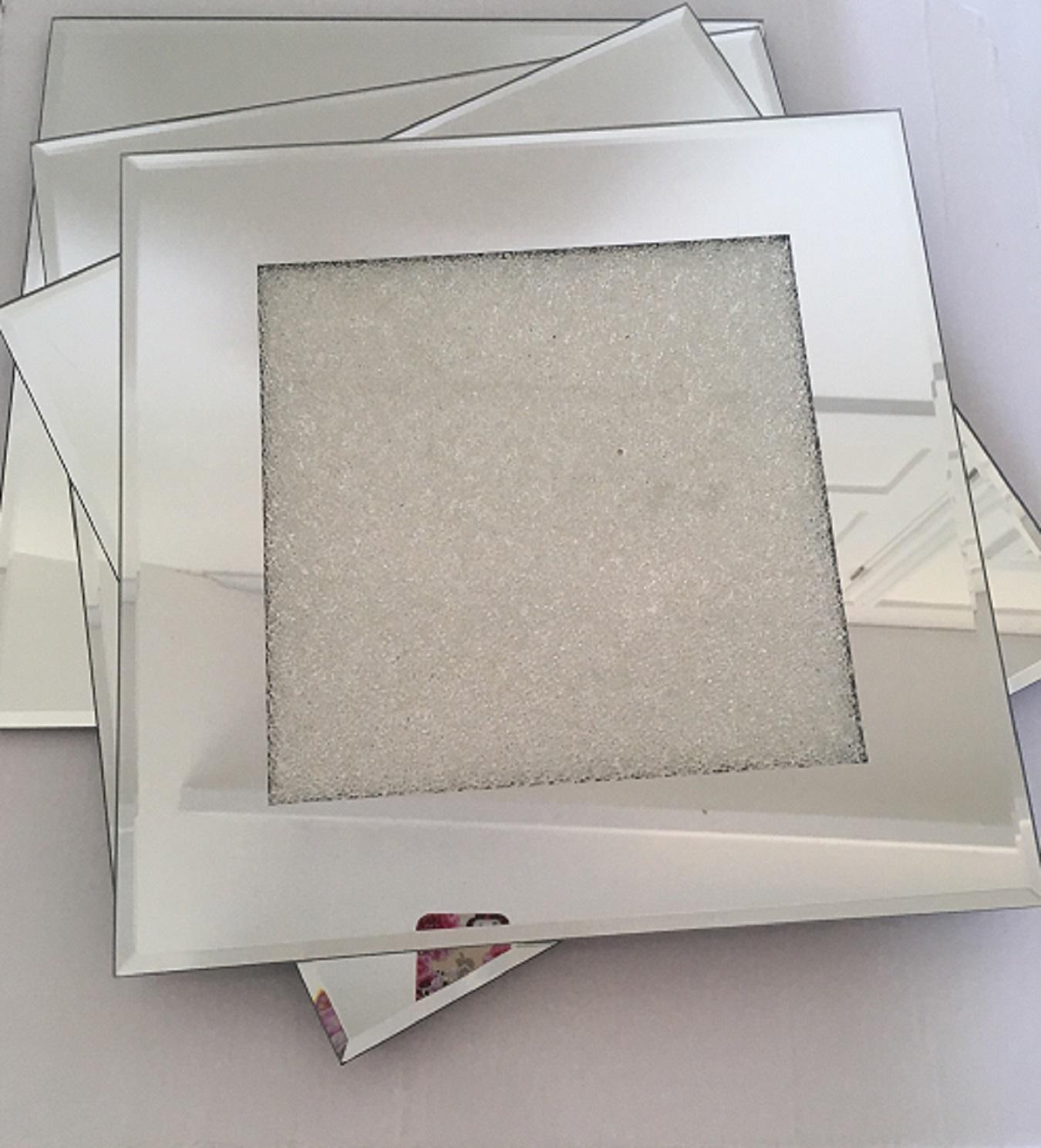 30 x 30cm Individual Glass Display Plate Place Mat Diamond White Crush ...