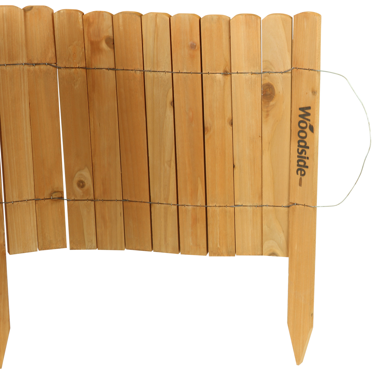 Woodside Wooden Log Roll Border Fence, Staked Garden Edging for Flower ...