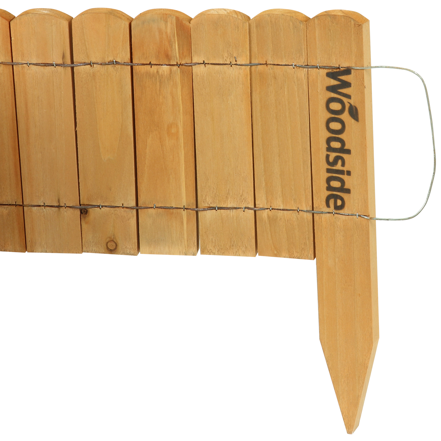 Woodside Wooden Log Roll Border Fence, Staked Garden Edging for Flower ...