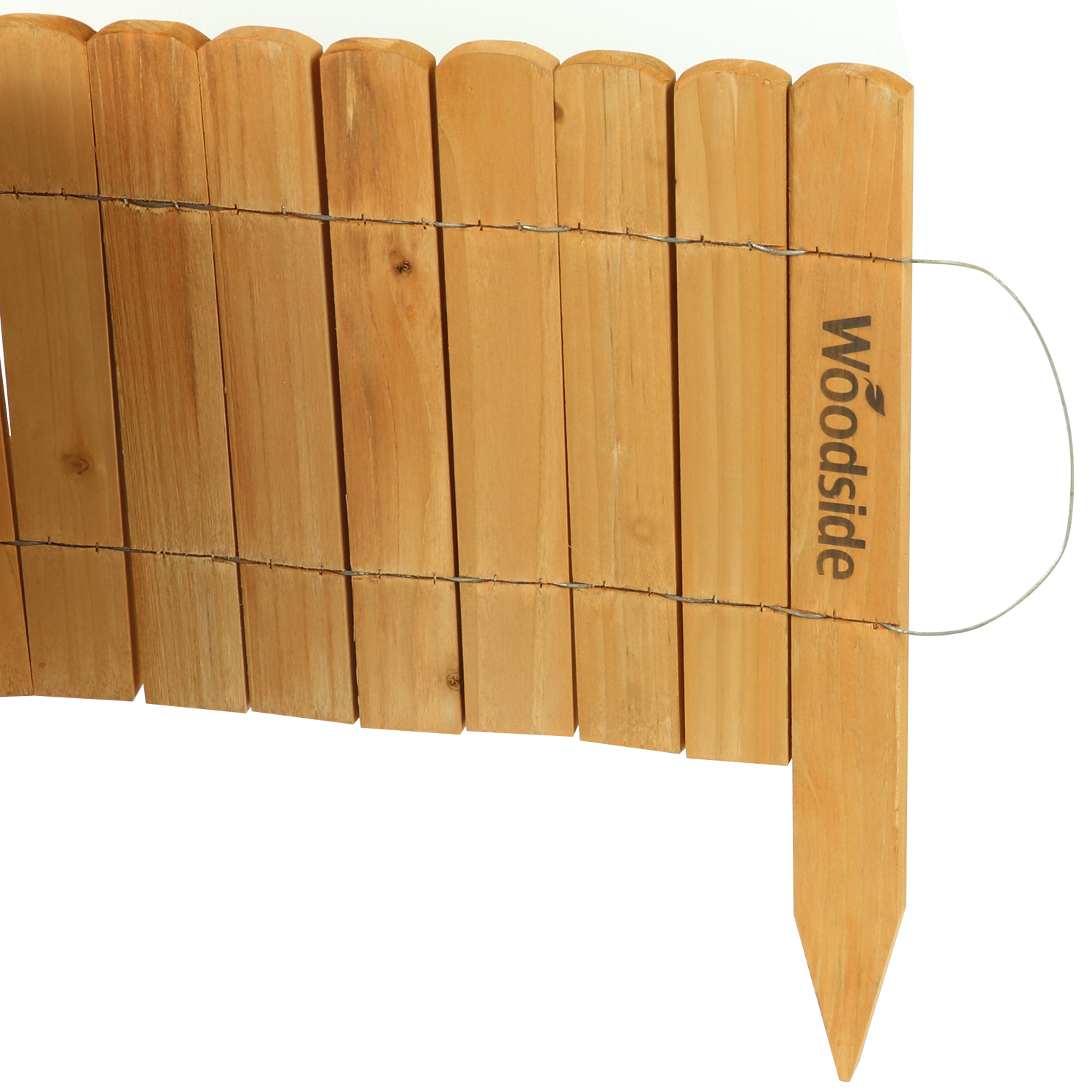 Woodside Wooden Log Roll Border Fence, Staked Garden Edging for Flower ...