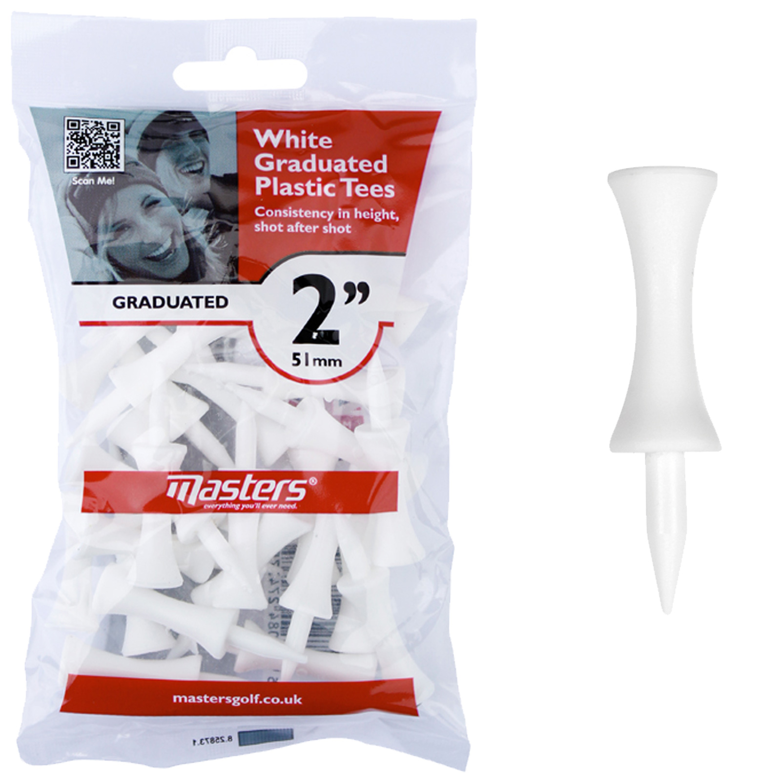 Masters Graduated Strong Plastic Golf Tees - Castle Short Extra Long ...