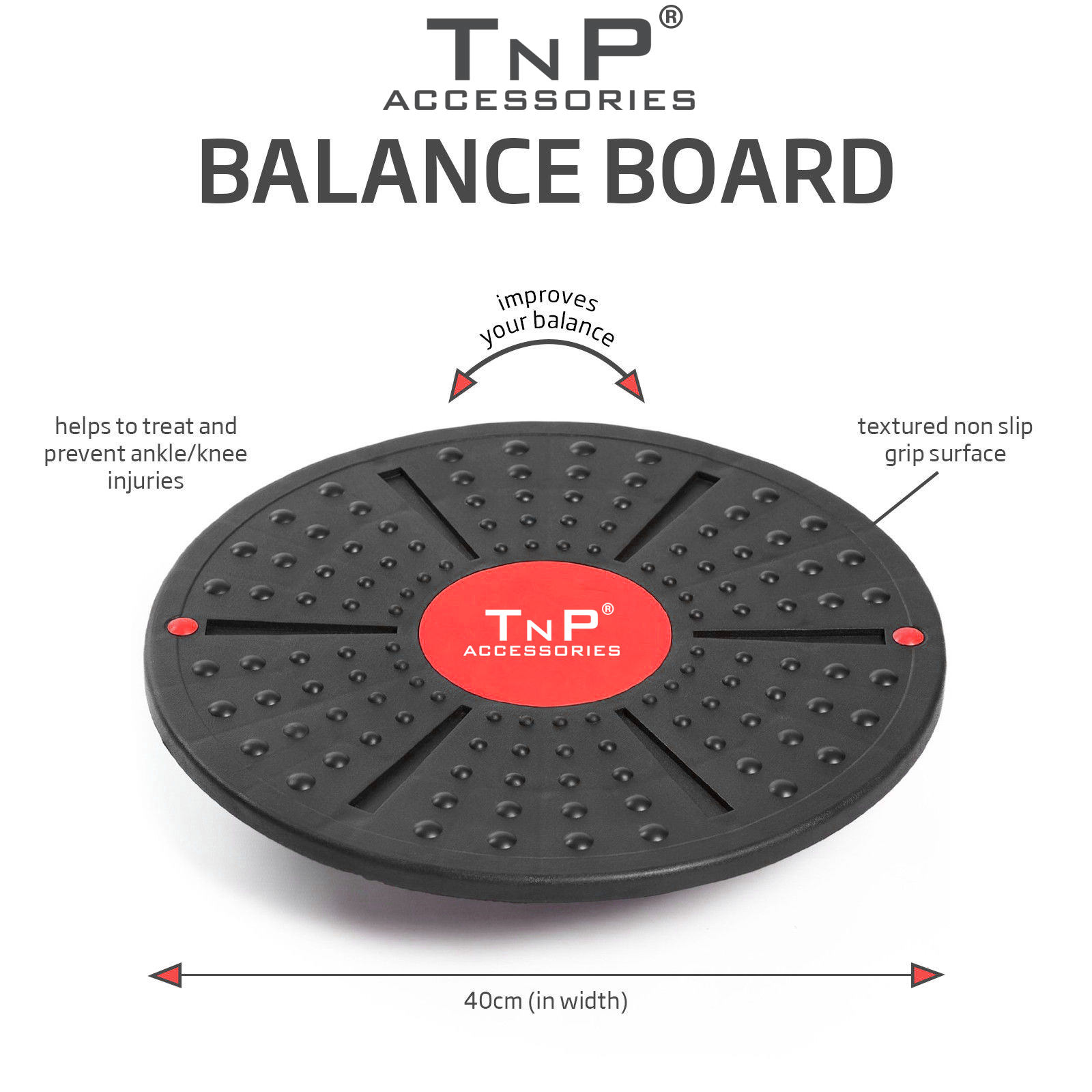 Balance Wobble Board 40cm Plastic Non Slip Surface Training ...