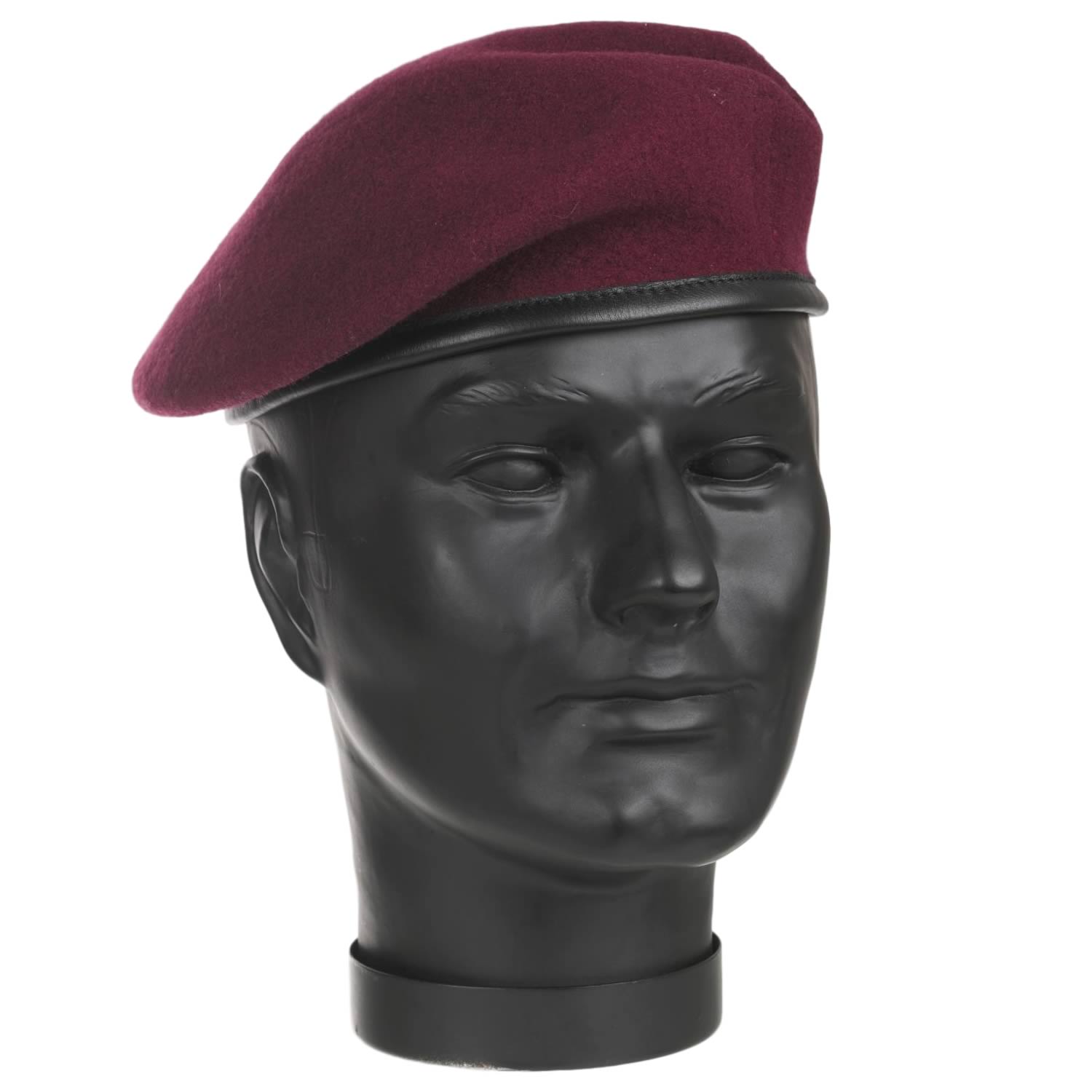 Military Beret 100% Wool Leather Banded Silk Lined Army Cadet Hat Cap 7 ...