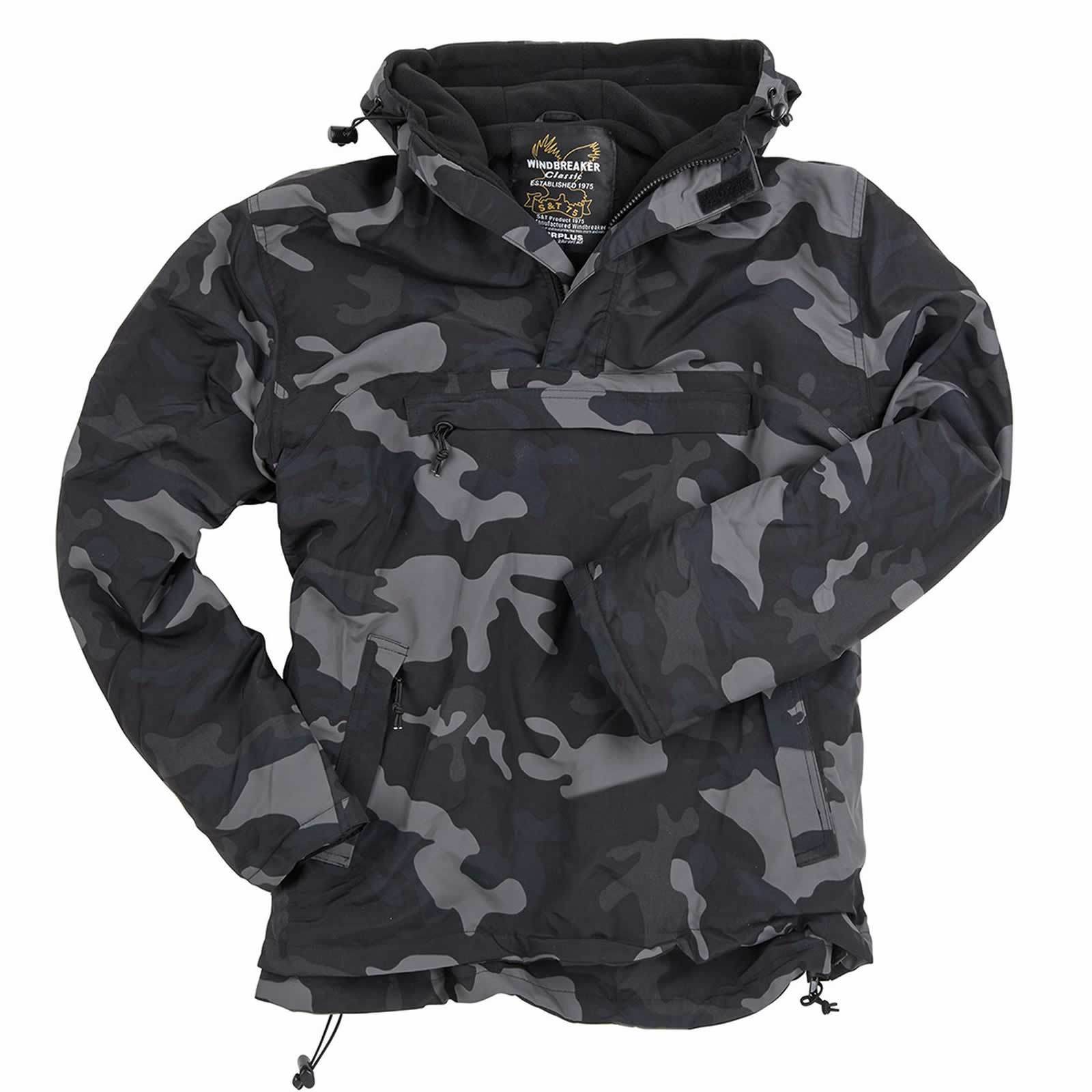Surplus Windbreaker Mens Windproof Water Resistant Fleece Lined Hooded ...