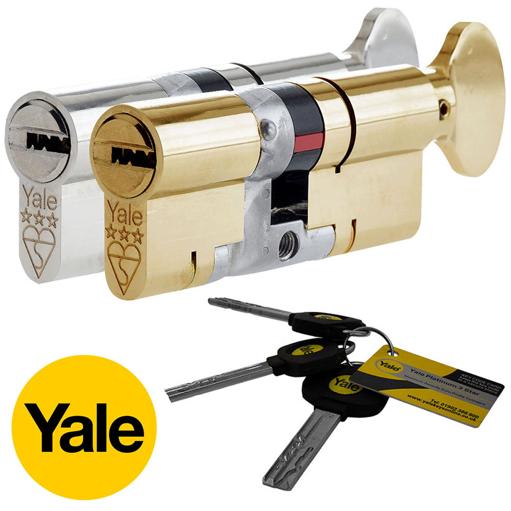 YALE uPVC Thumb Turn Door Lock Platinum 3 Star High Security Euro ...