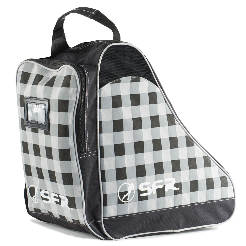 Sfr Designer Ice And Skate Bag Black Chequered Roller Skate Carry