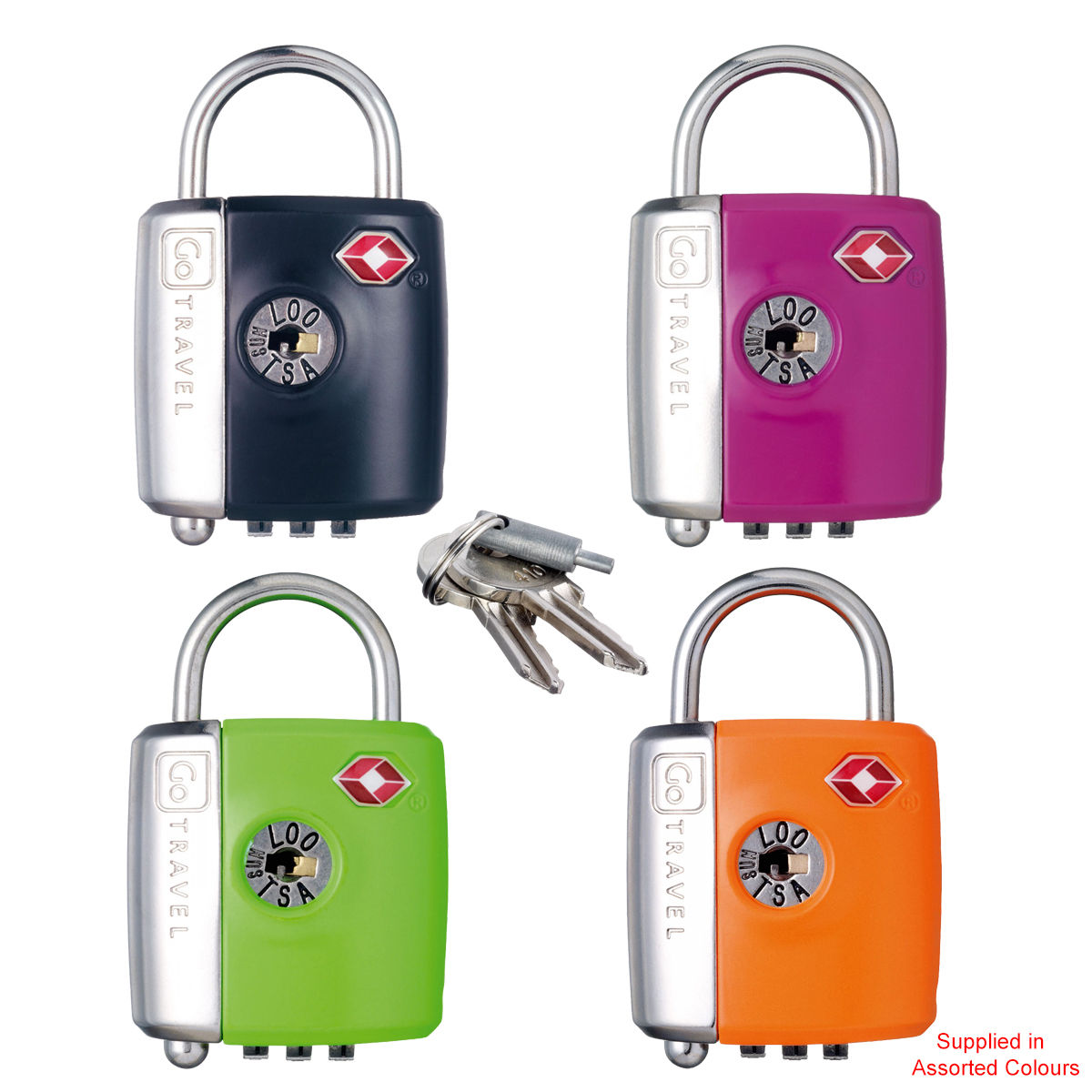 Go Travel - Dual Combi / Key TSA LOCK (Assorted Colours) - TSA Padlock ...