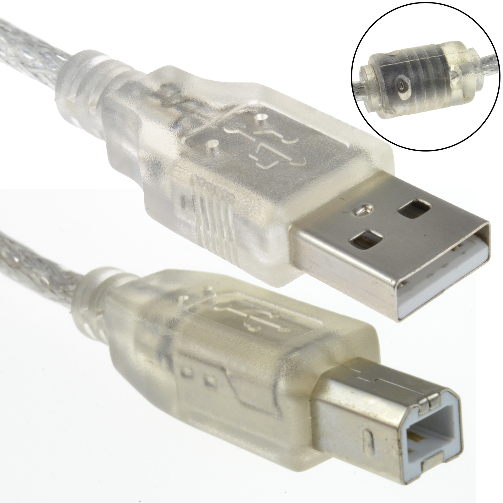 PRO CLEAR USB 2.0 Hi-Speed A to B Cable Lead For Printers/Scanners ...