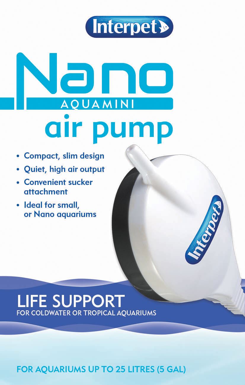 Interpet Nano Air Pump - Mini Aquarium Goldfish Bowl Oxygen Bubble ...