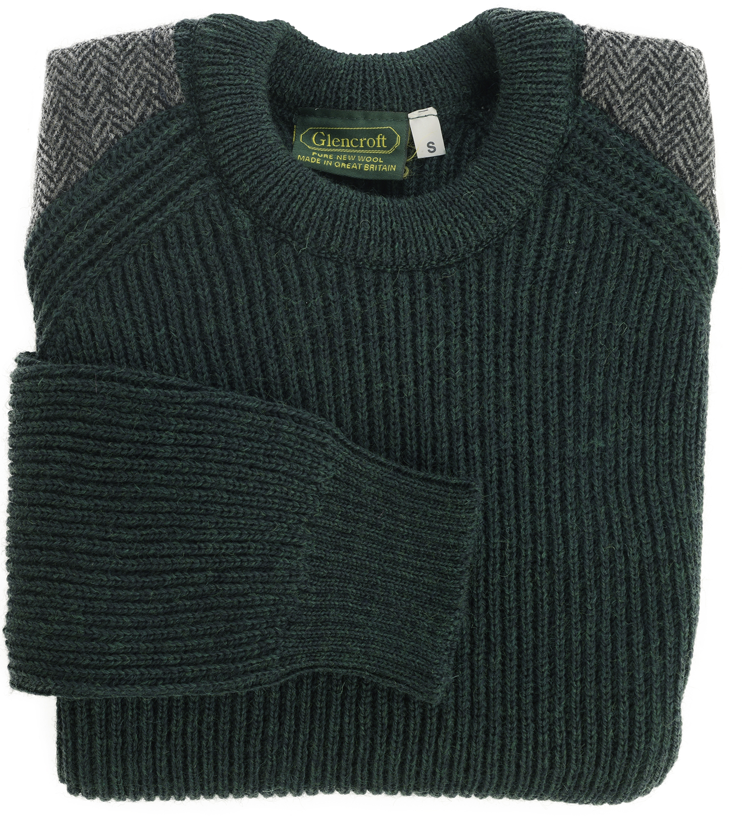 Harris Tweed Patch Chunky British Wool Sweater Unisex Adults' Blue ...