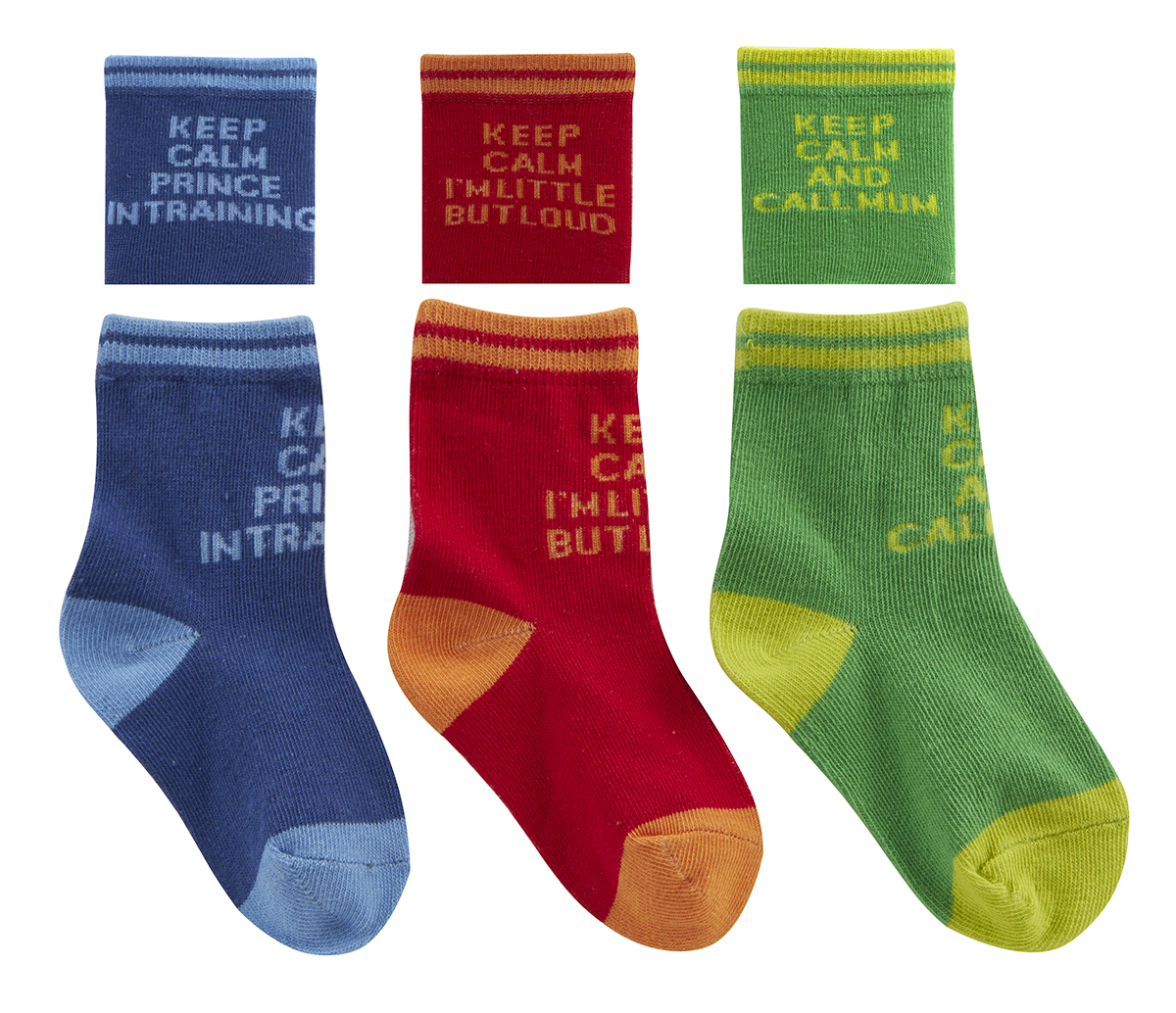 Newborn Toddler Baby Boys Novelty Cotton Rich Funny Keep Calm Socks 3 ...