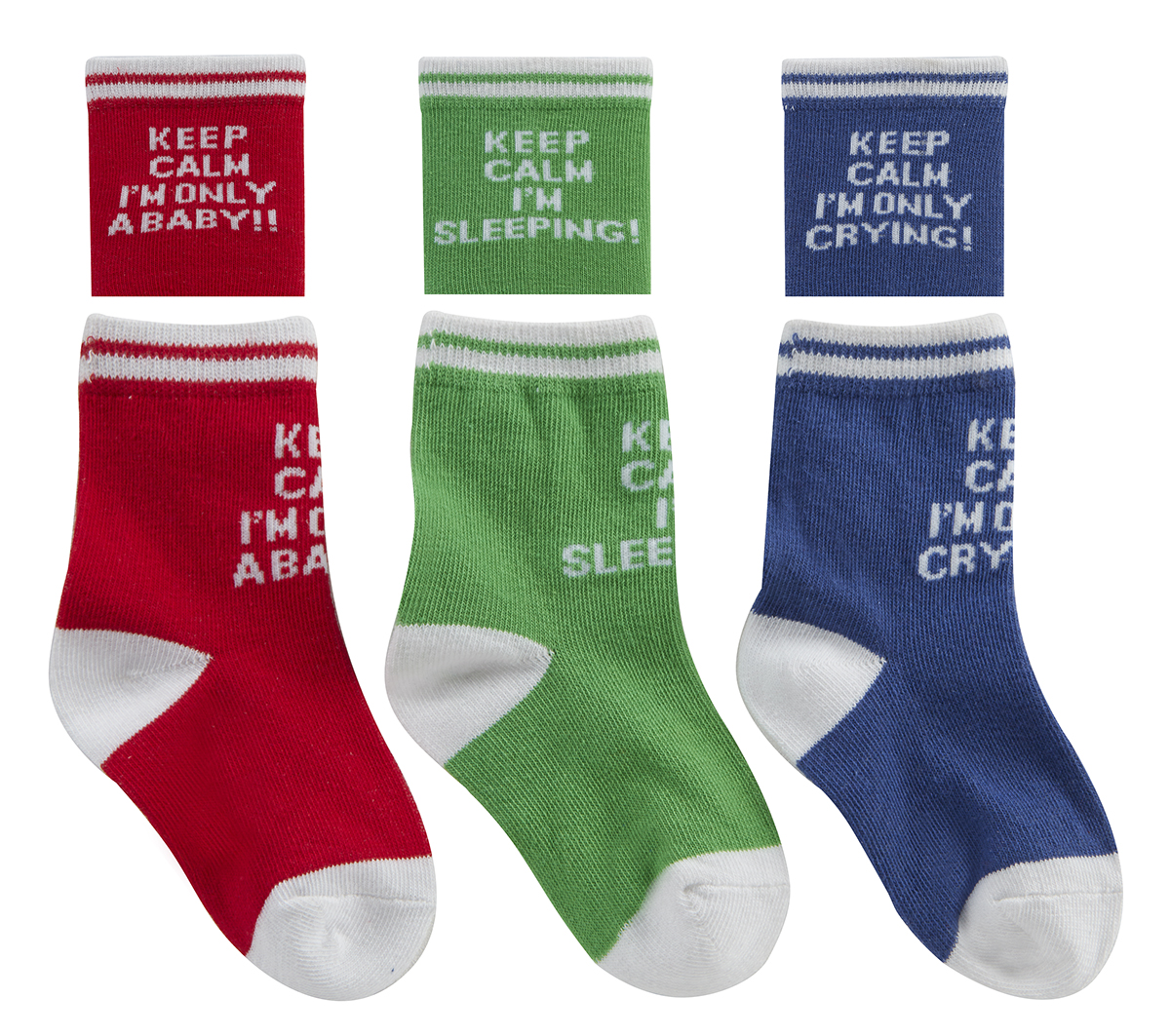 Newborn Toddler Baby Boys Novelty Cotton Rich Funny Keep Calm Socks 3 ...