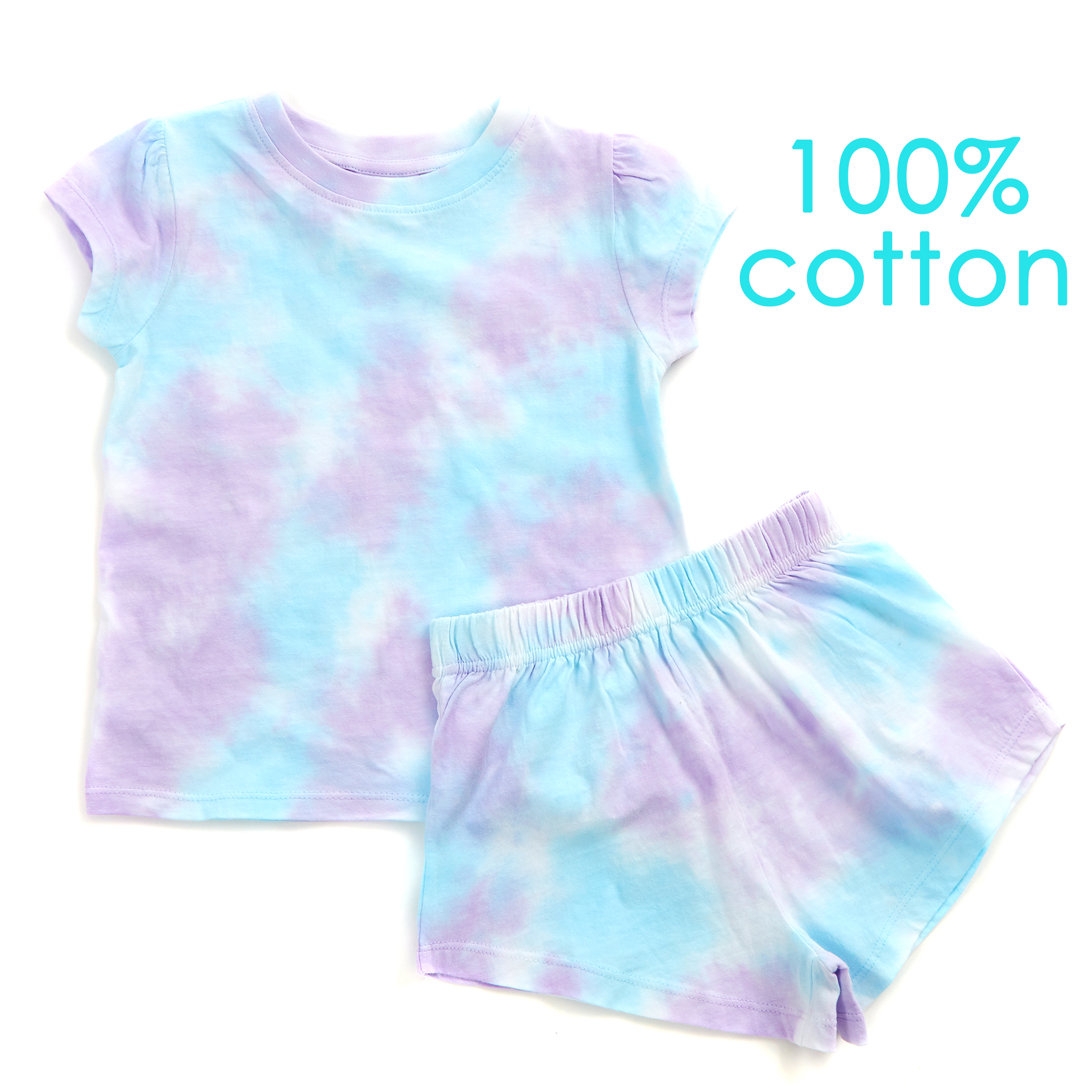 Girls Pastel Tie Dye Pyjamas PJs Set 2-3 3-4 4-5 5-6 7-8 9-10 11-12 13 ...