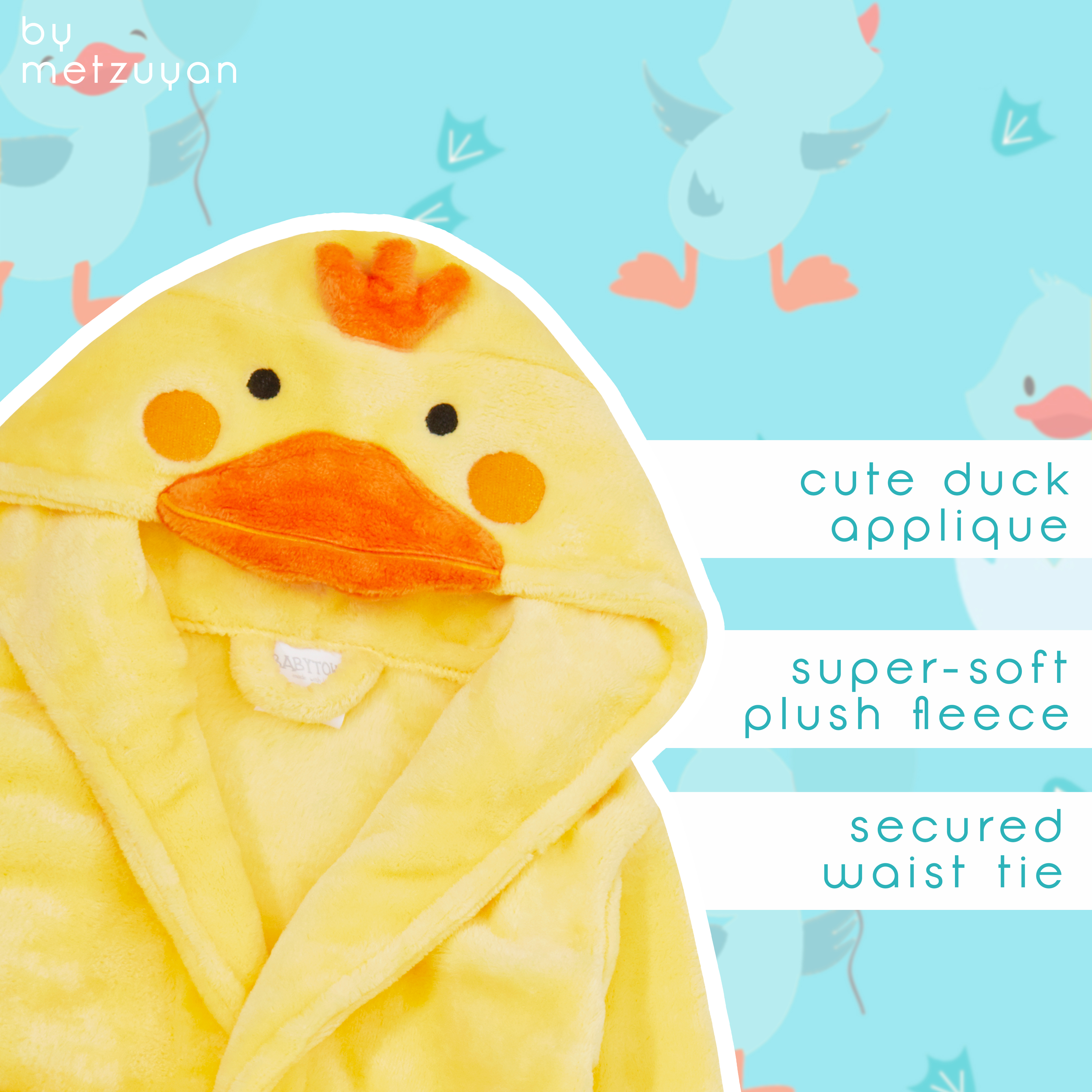 Baby Boys Girls Elephant Monkey Duck Dressing Gown Robe Plush Animal 6 ...