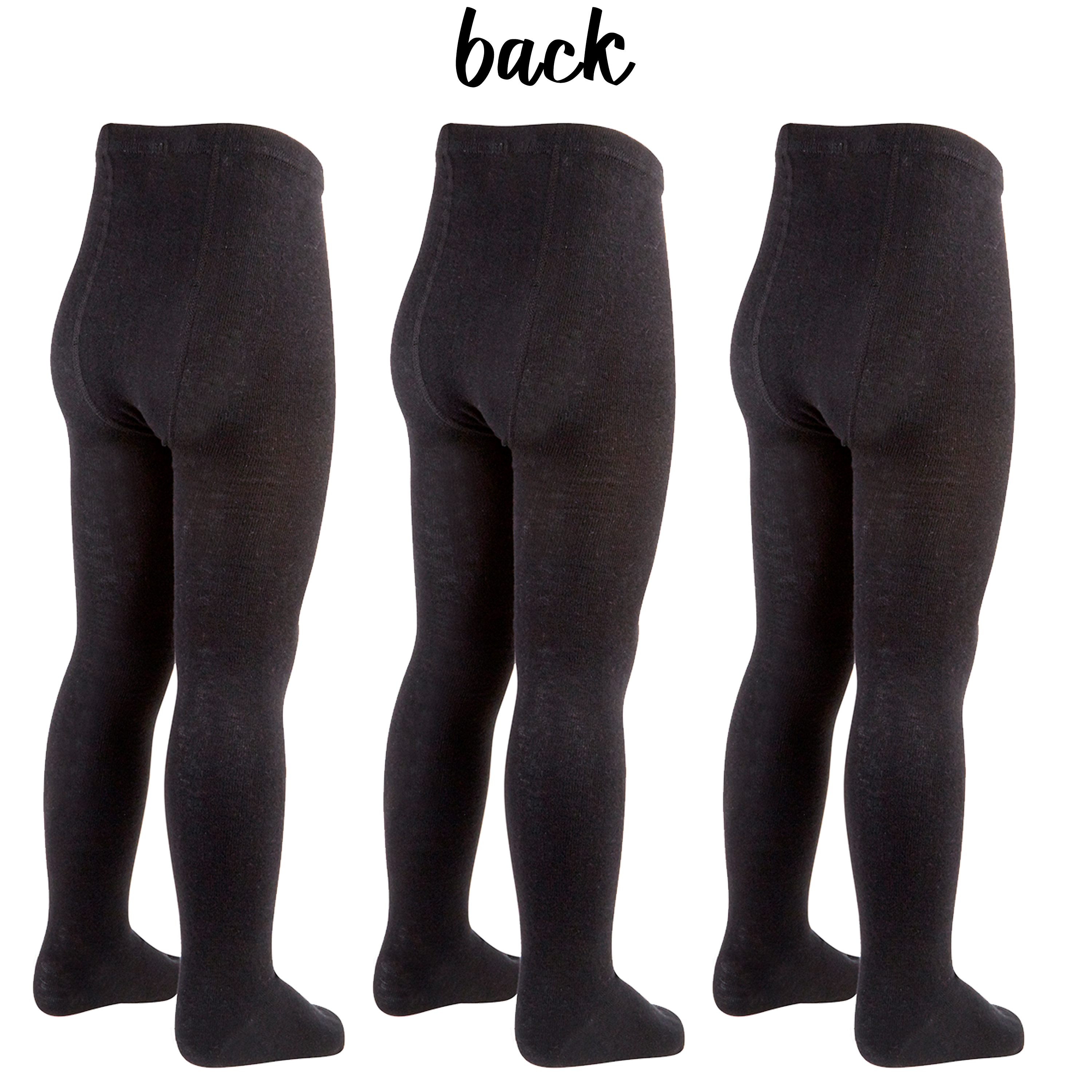 3 Pairs Girls Black School Uniform Tights Cotton Rich Warm Thick ...