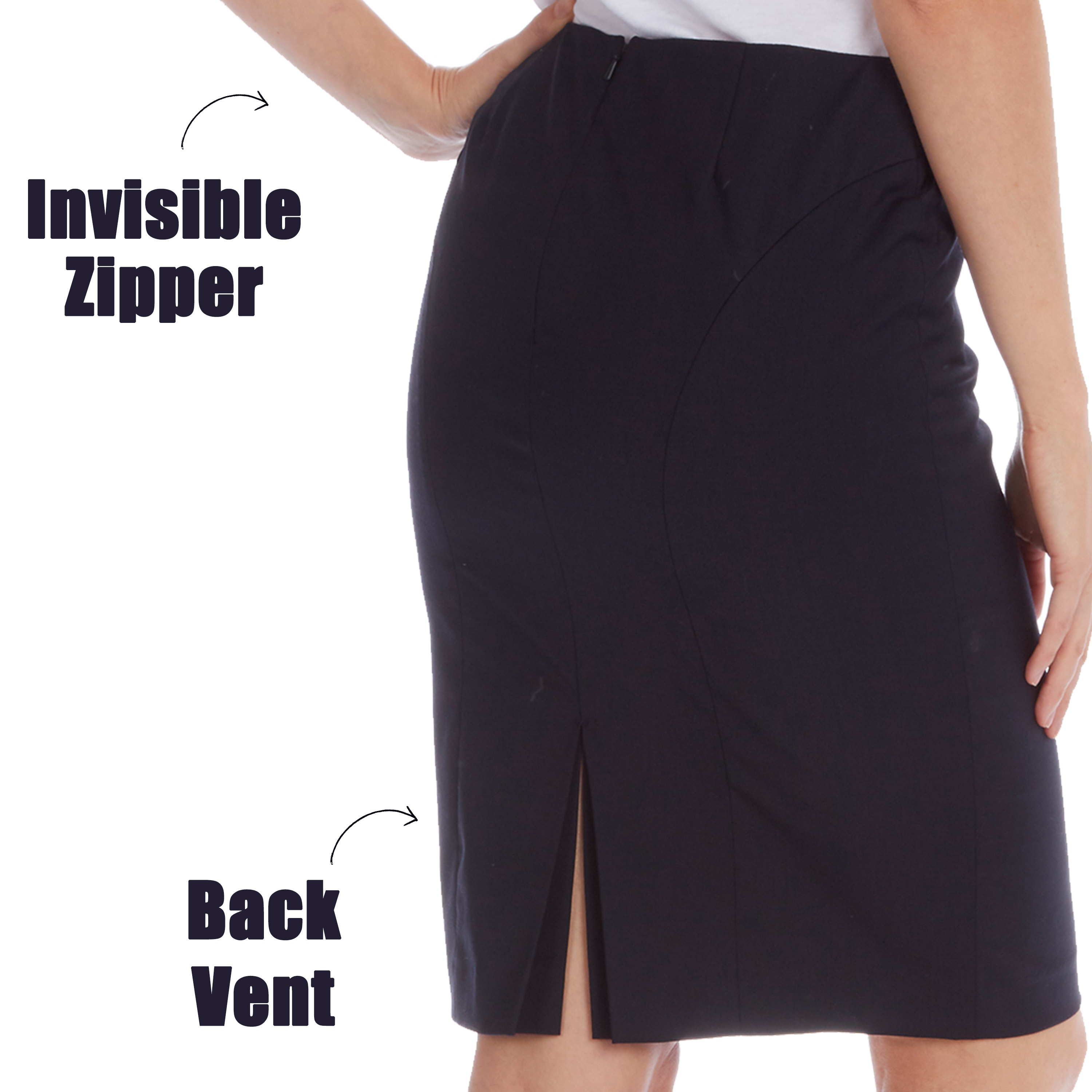 Ladies Womens Formal Skirt Office Wear Workwear Smart Straight Classic ...