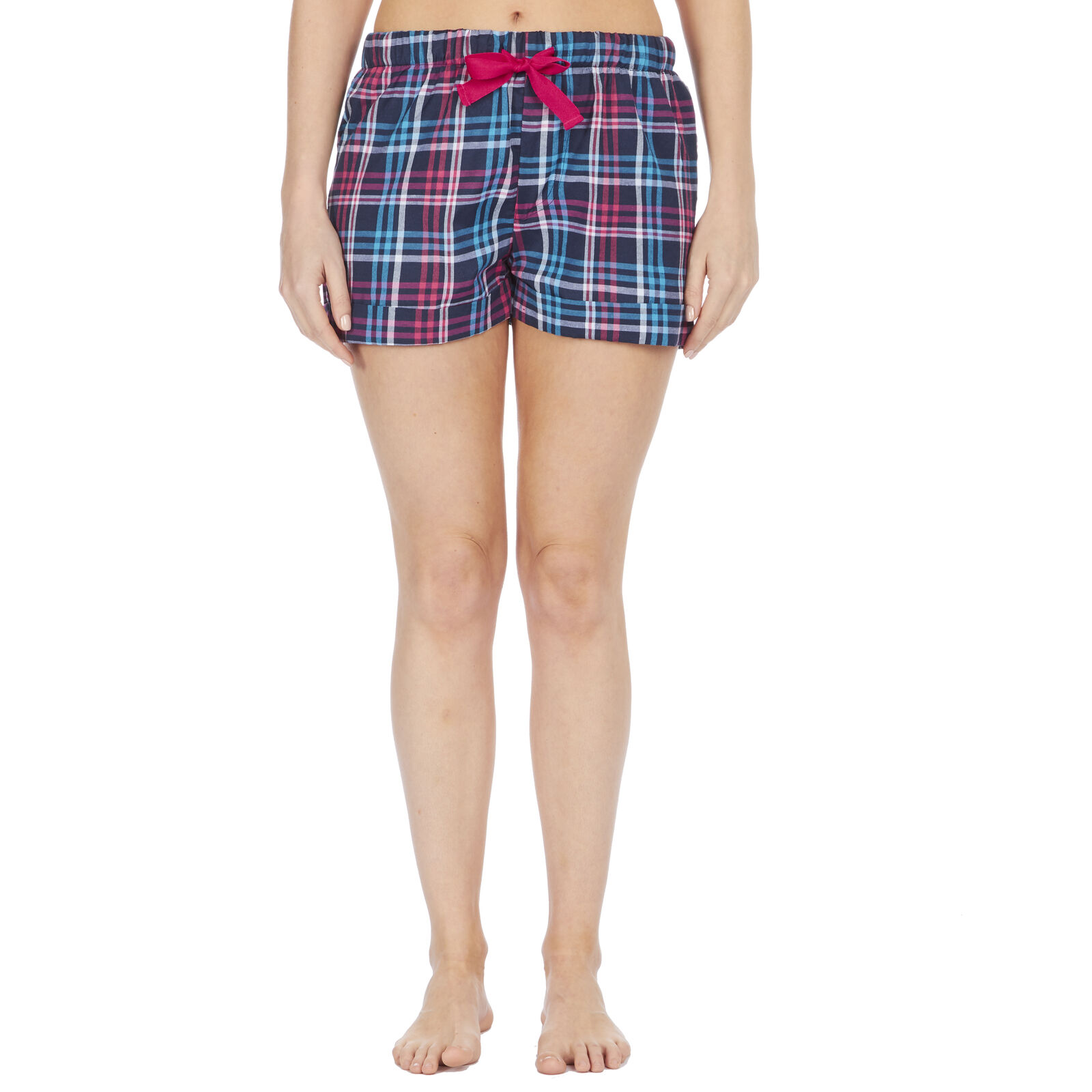 Womens Ladies Soft Check Pyjama Shorts Bottoms PJs Flannel Print Comfy ...