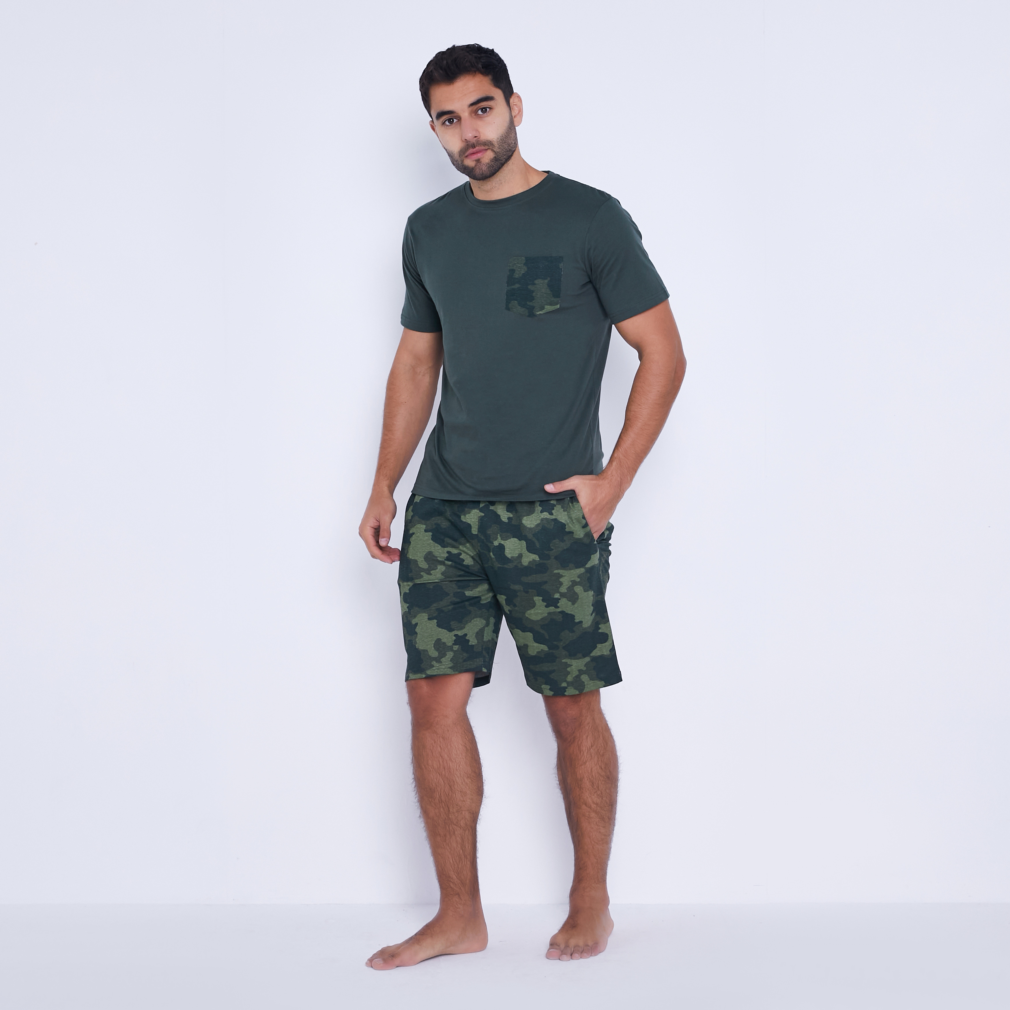 Mens Shorty Pyjamas Short Sleeve Set Nightwear Pjs Loungewear Cotton ...