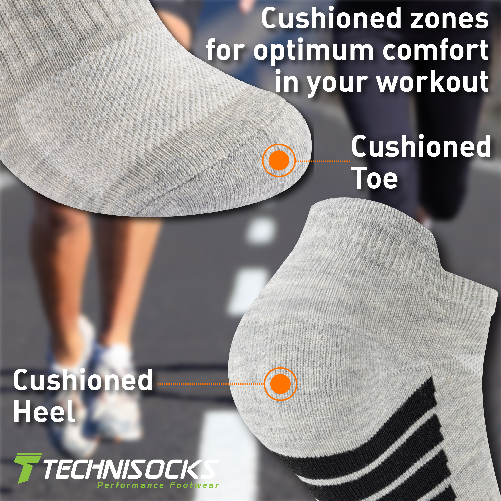 Mens 10 Pack Trainer Liner Socks Sports Gym Running Cushioned Socks ...