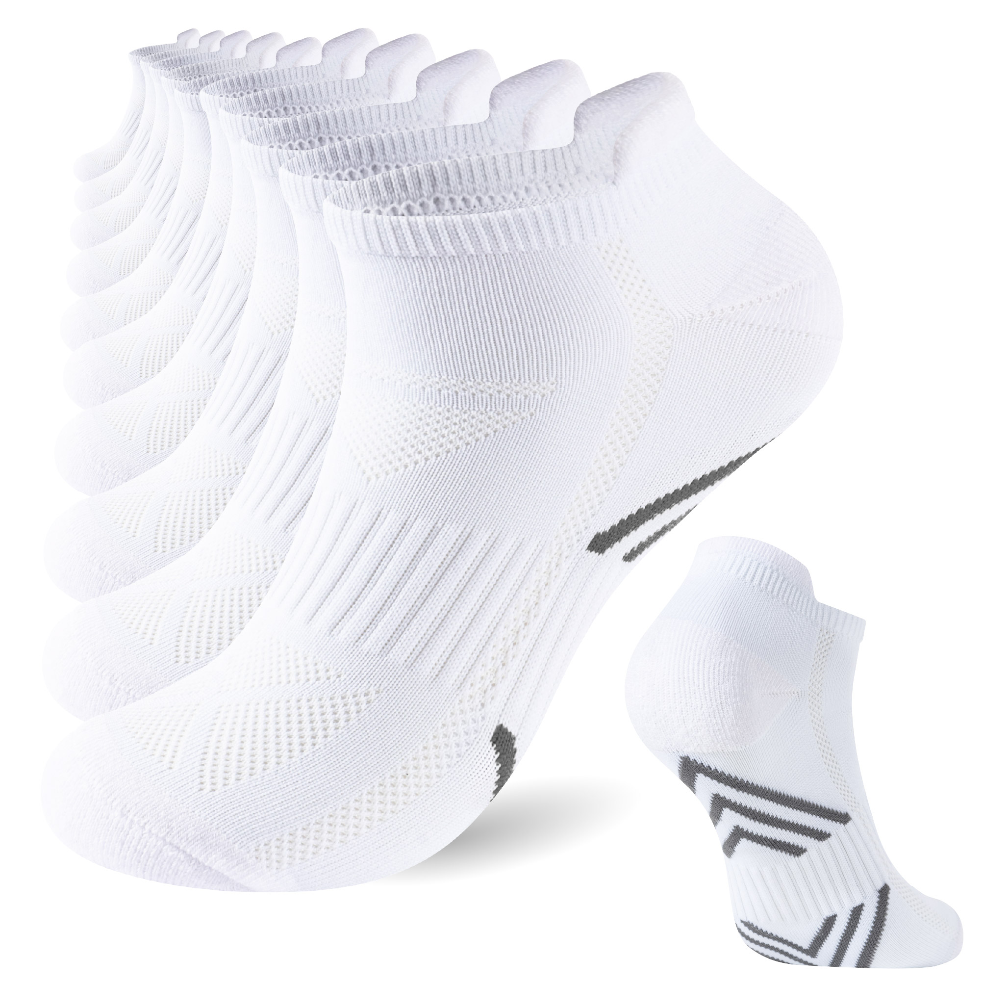 Mens 10 Pack Trainer Liner Socks Sports Gym Running Cushioned Socks ...